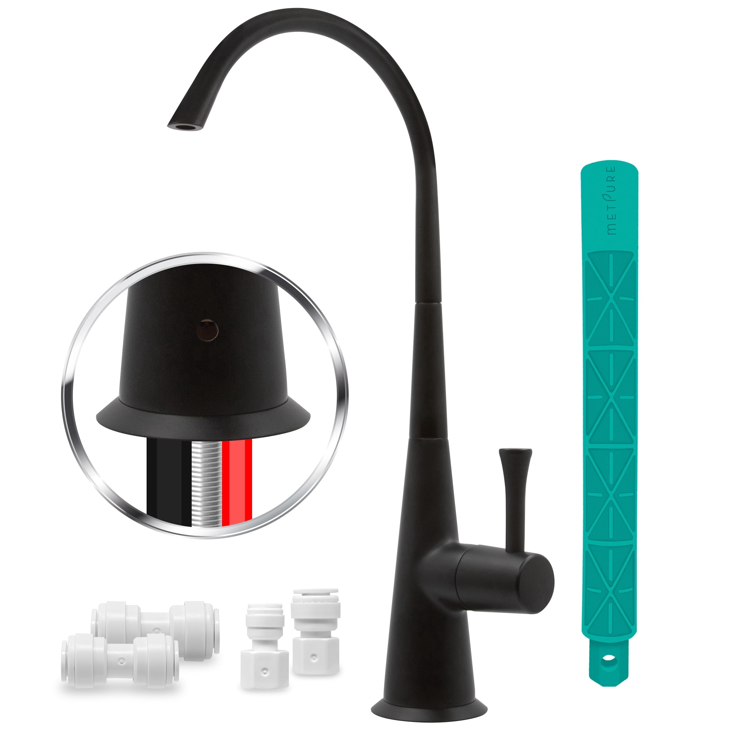 Metpure Airgap 3-Port Brass RO Faucet for Reverse Osmosis Drinking ...