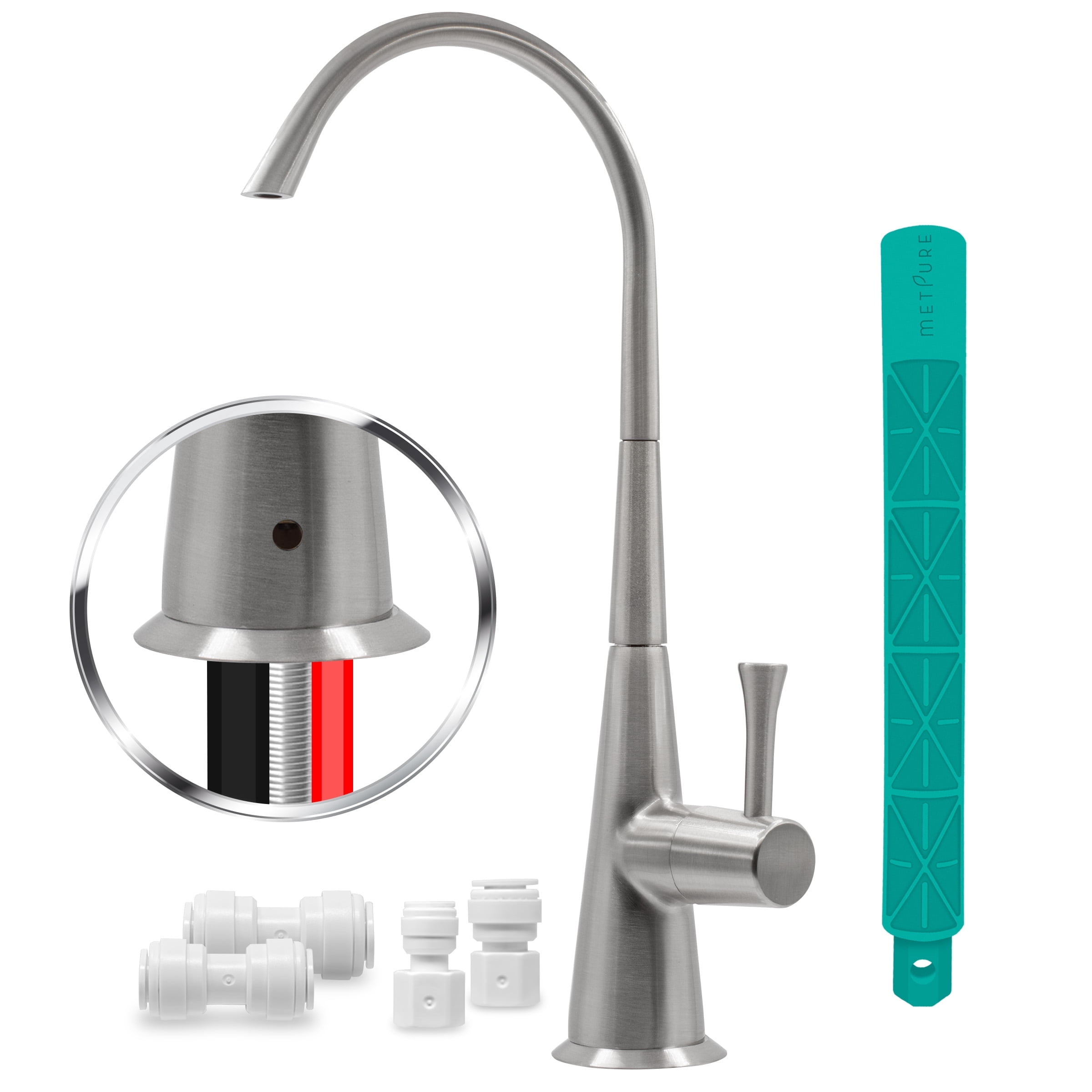 Metpure Airgap 3-Port Brass RO Faucet for Reverse Osmosis Drinking ...