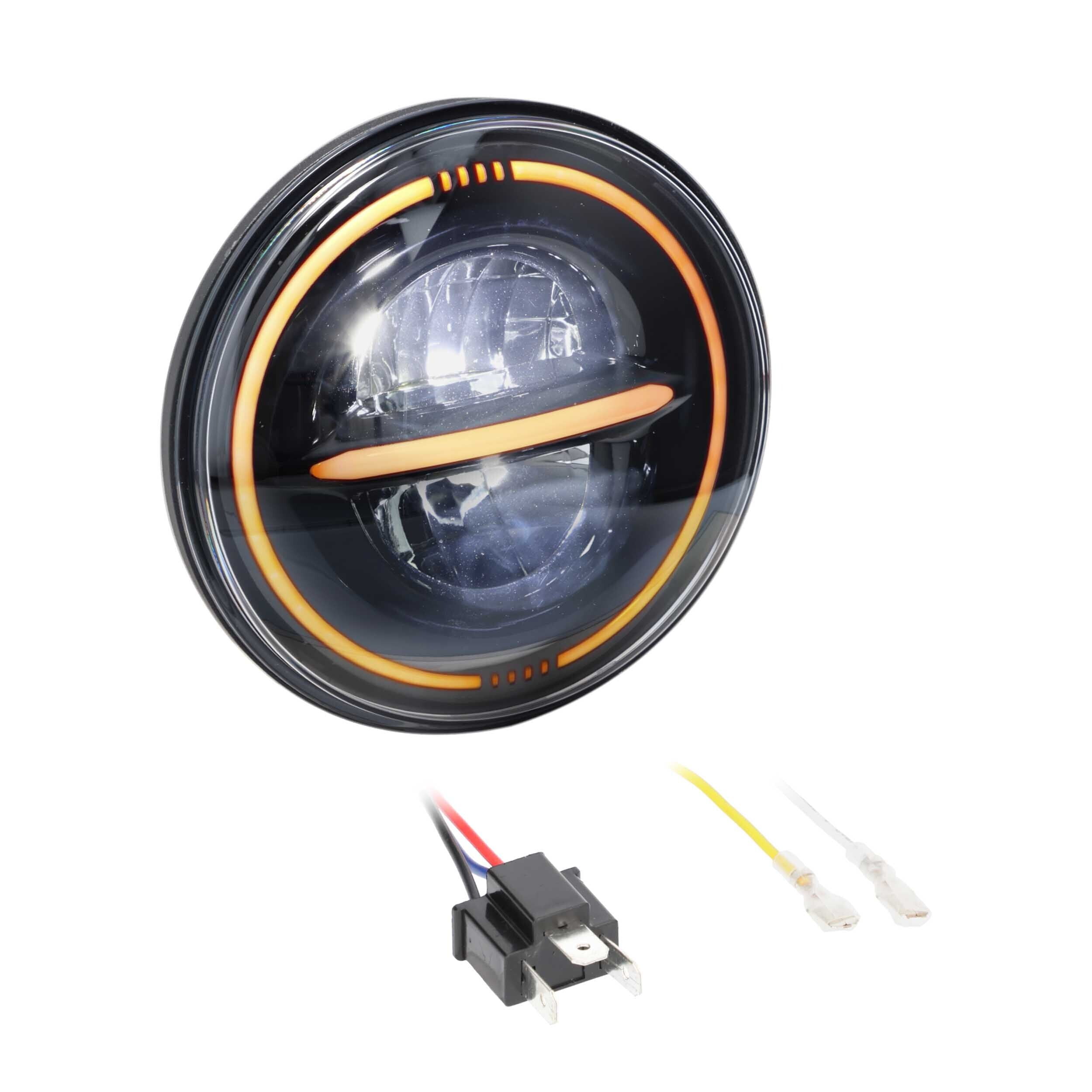 Heise BC-709B Universal 7" Motorcycle Reflector Headlight with Full ...