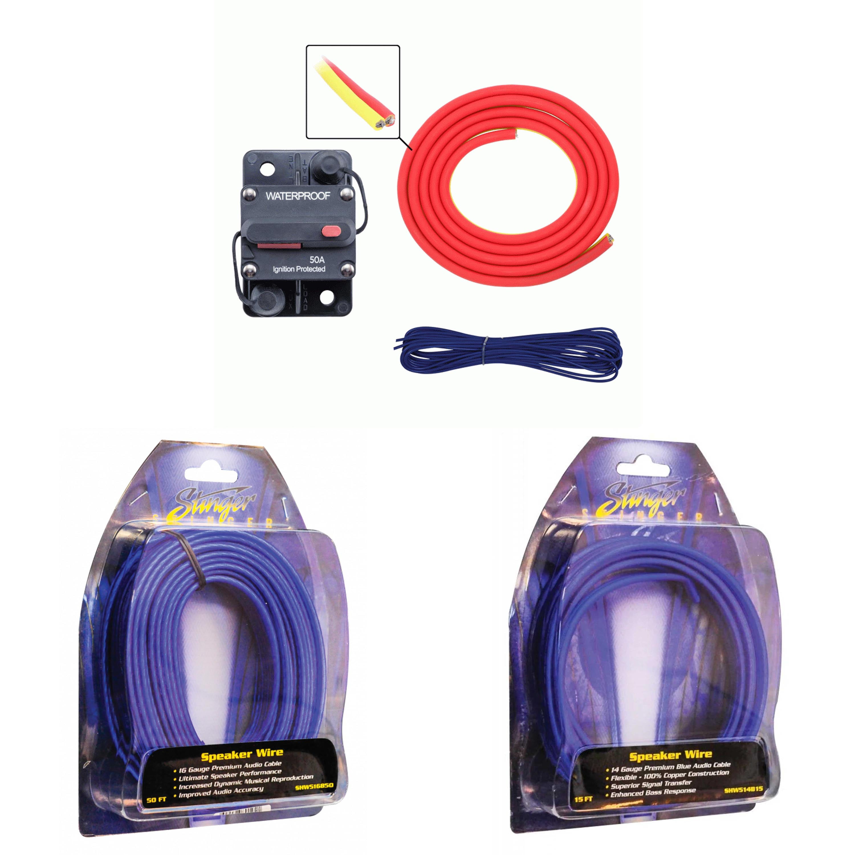 Metra MLAK4-20 100 Amp Breaker 4GA Tinned Pure Copper 20 foot Marine ...