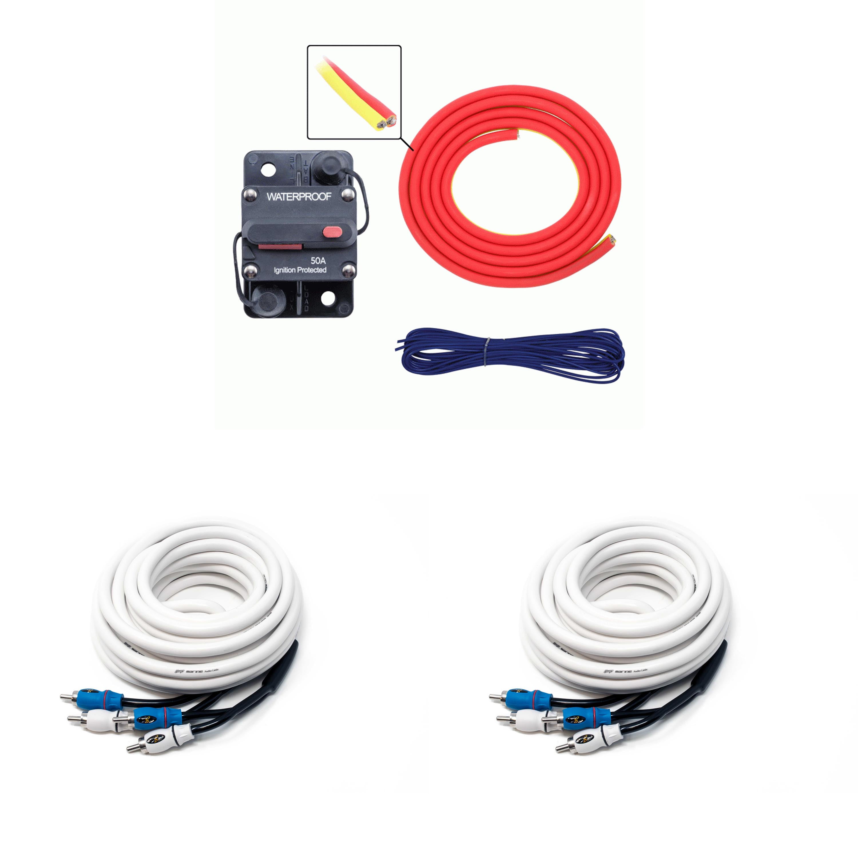 Metra MLAK4-20 100 Amp Breaker 4GA Tinned Pure Copper 20 foot Marine ...