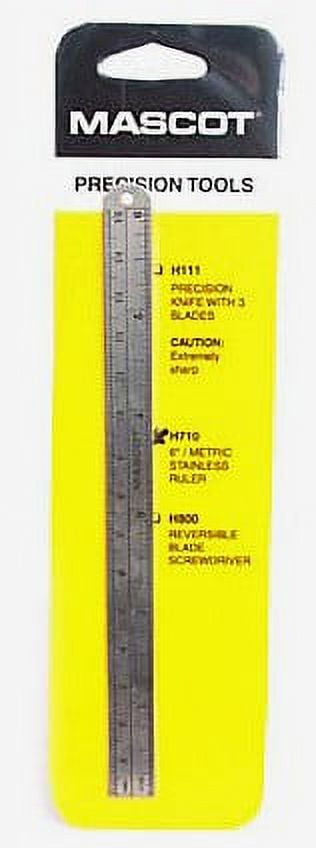 Metric & English Scale 6" Metal Ruler - Walmart.com