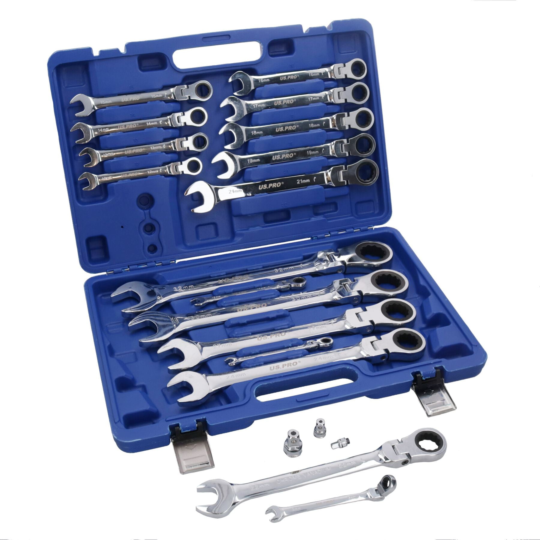 Metric Flexi Headed Ratchet Combination Spanner Wrench 8mm – 32mm 20pc ...