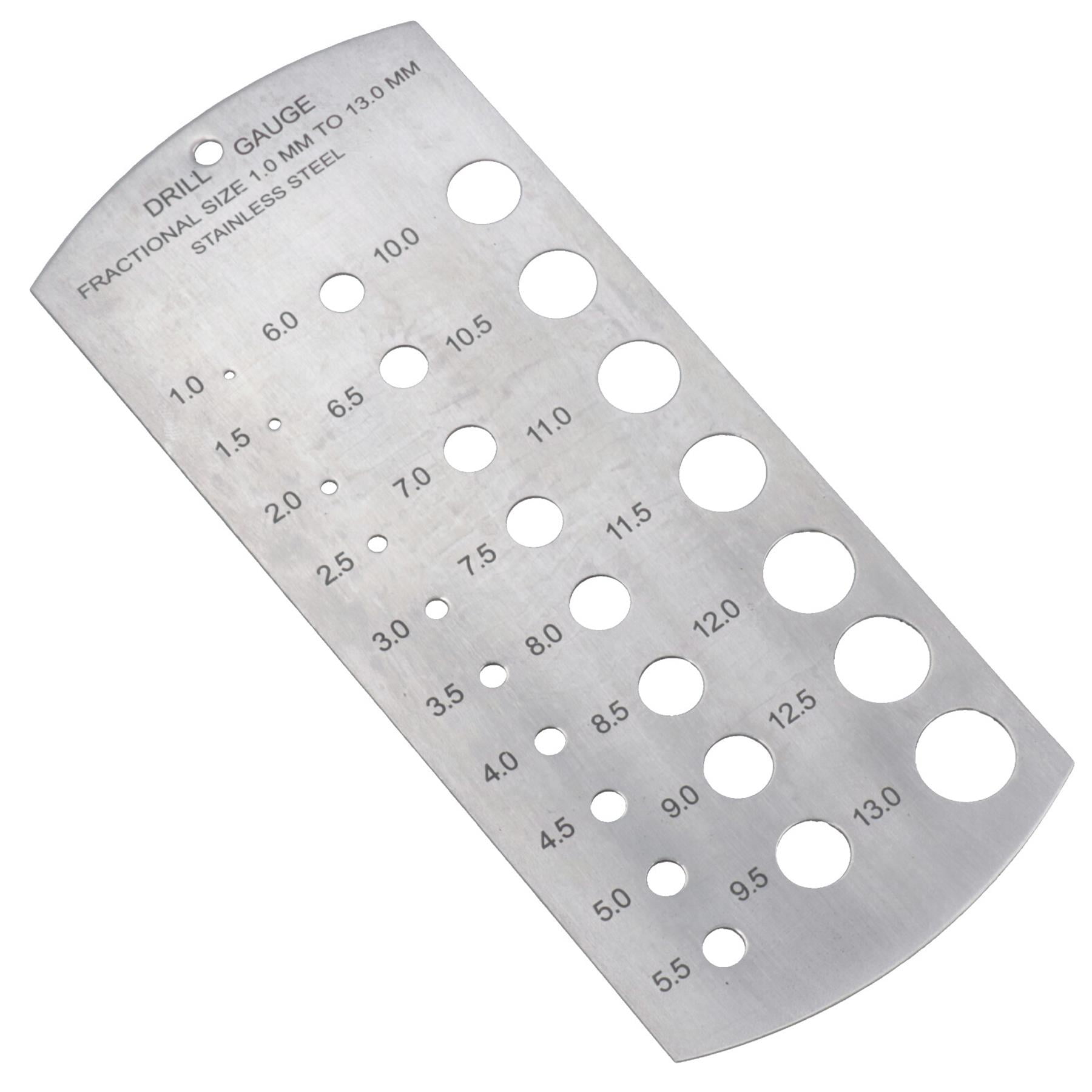 Metric Fractional Drill Size Gauge 1 to 13mm Measure Hole Guide ...