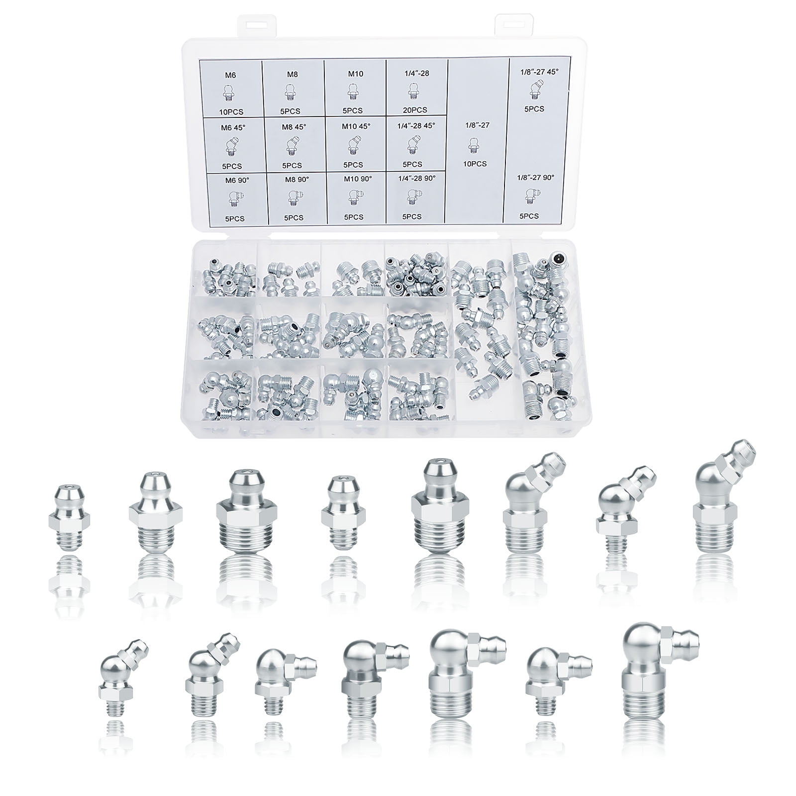 Metric Grease Fittings Kit Easy to Use Stable Grease Fittings Kit ...