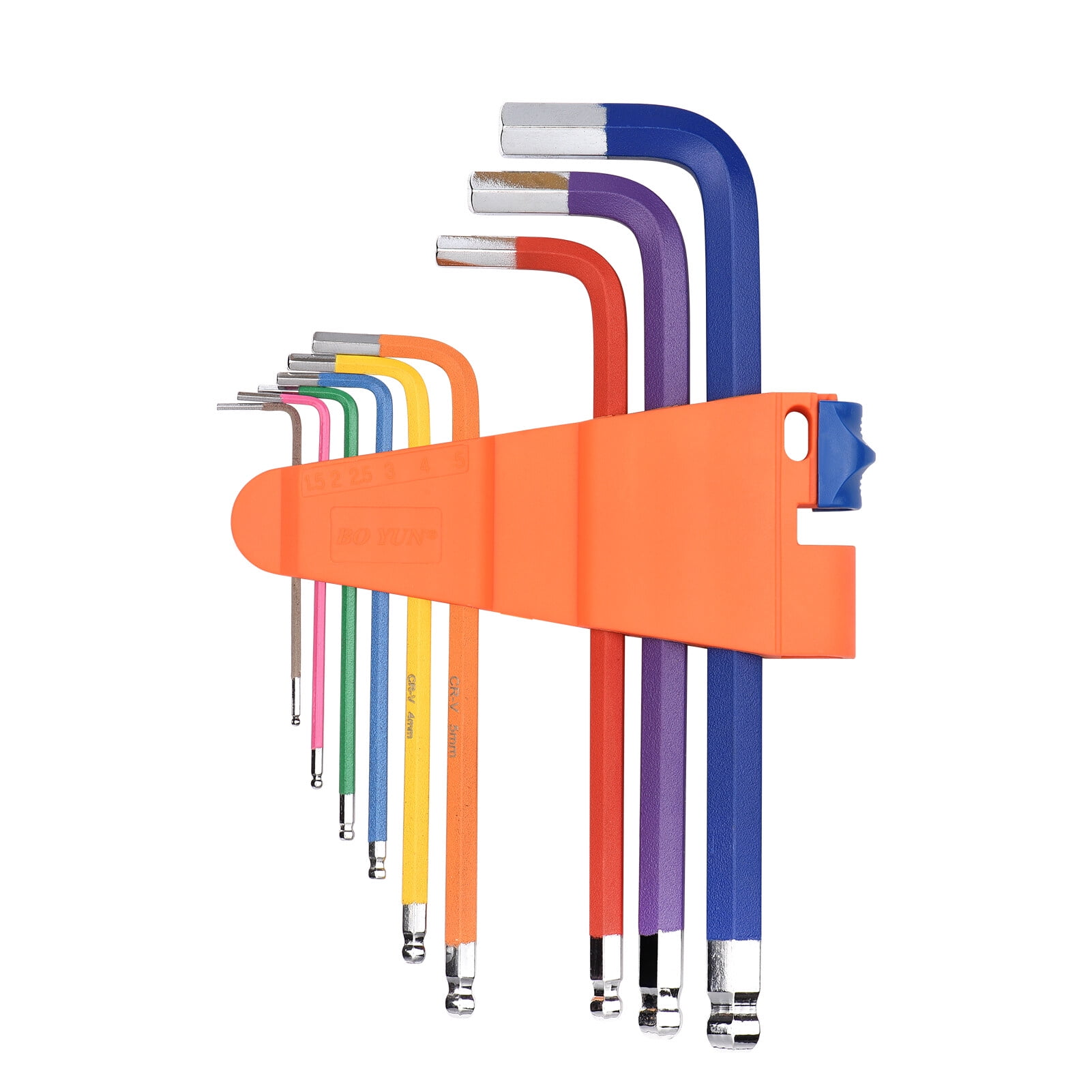 Metric Hex L-Key Set 9PCS Multicolour Metric Hex Long Arm Ball End Hex ...