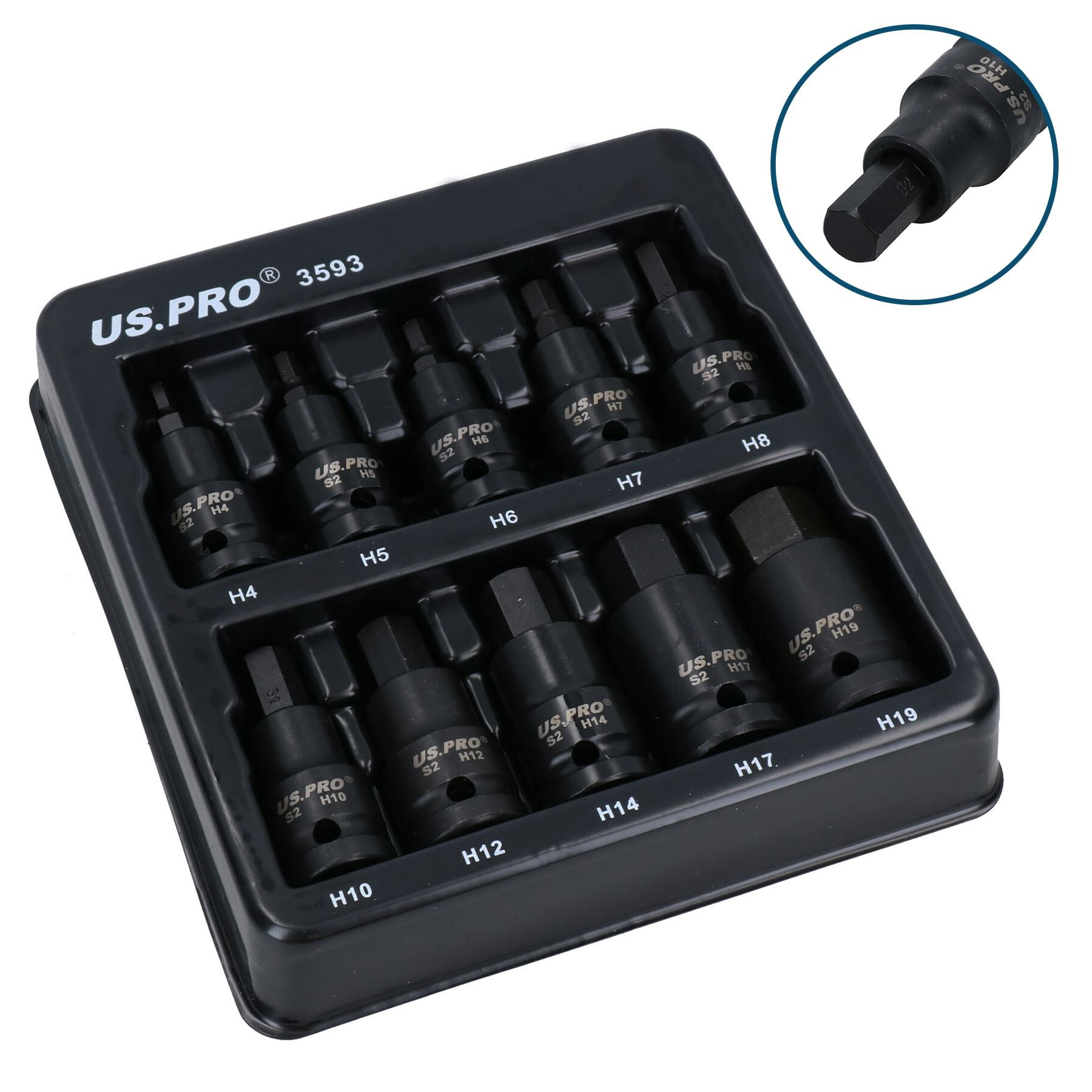 Metric Impacted Short Stubby Hex Allen Key Sockets 1/2" Drive 4 – 19mm 10pc - Walmart.com