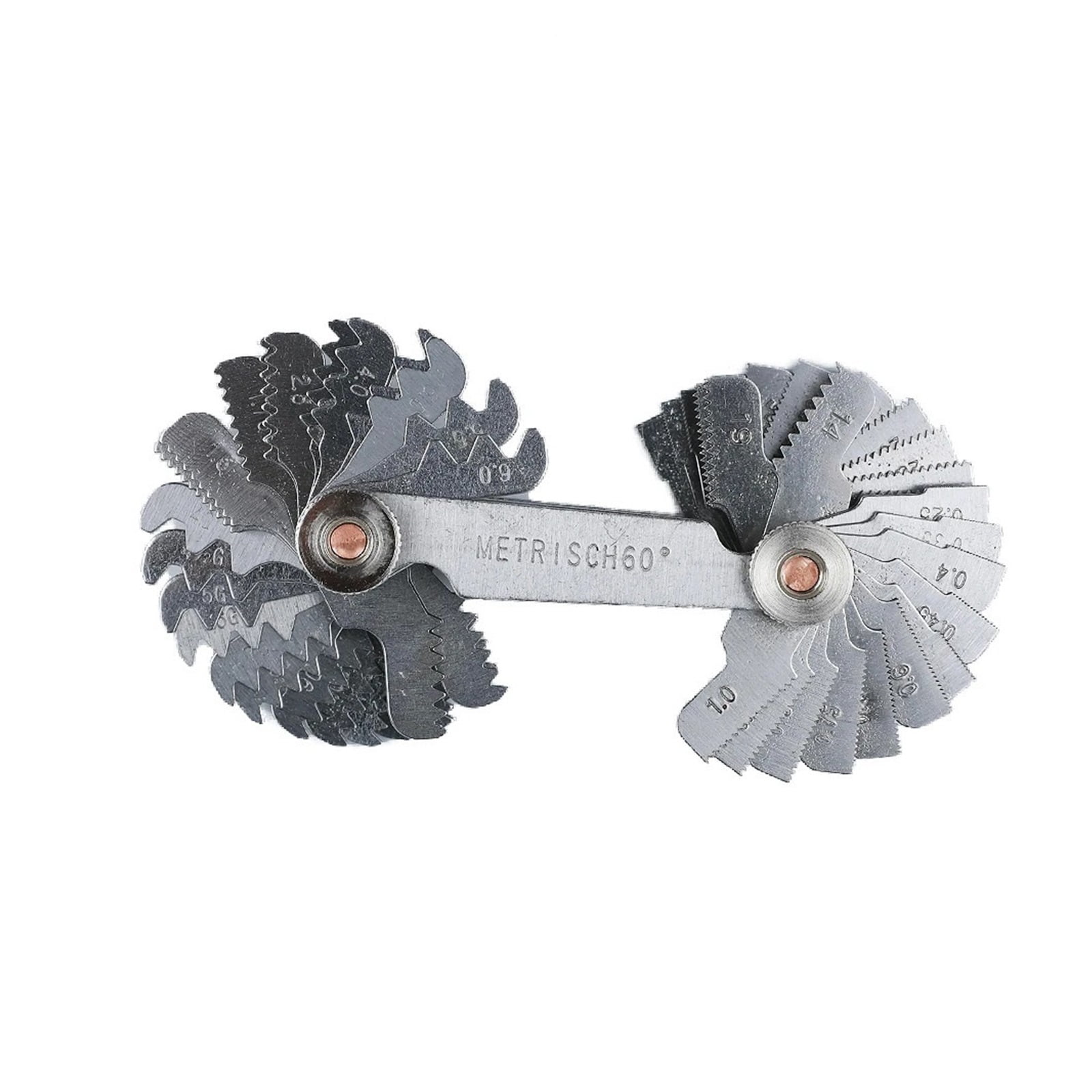 Metric-Inch 58-Piece Blade Thread Gauge 55 and 60 Degree Thread Pitch ...