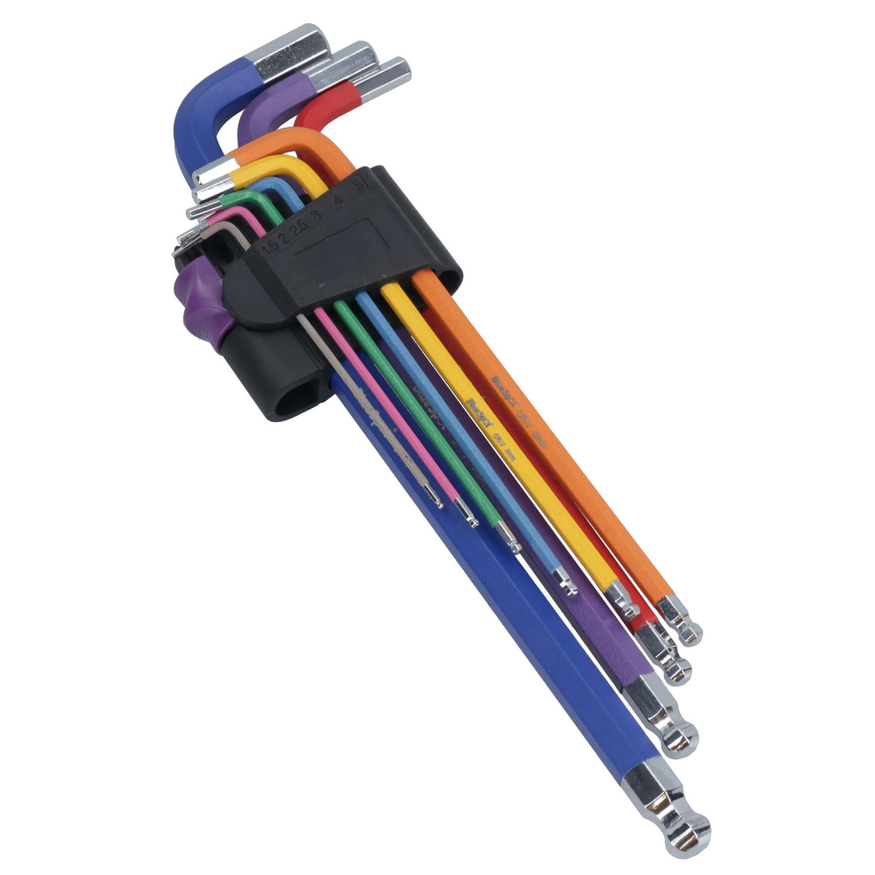 Metric Long Ball Ended Allen hex Keys Multicoloured Anti Slip 1.5 ...
