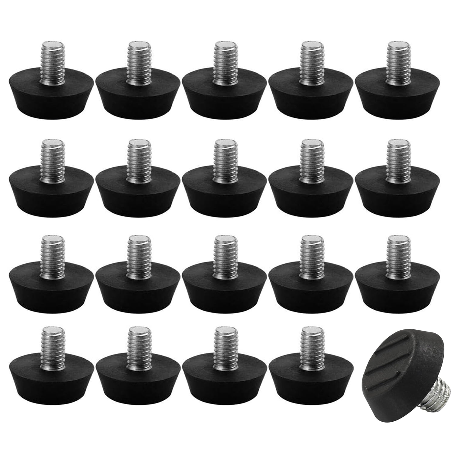 Metric M8 x 1.25 Thread Furniture Levelers Feet, 20 PCS Adjustable ...