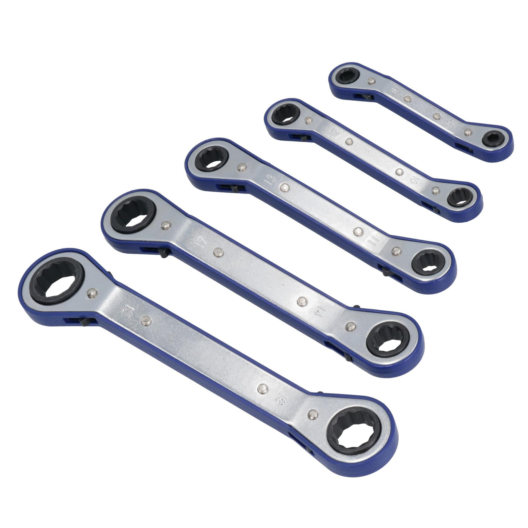 Metric MM Reversible Ratchet Offset Ring Spanner Wrench 6mm – 21mm 5pc ...
