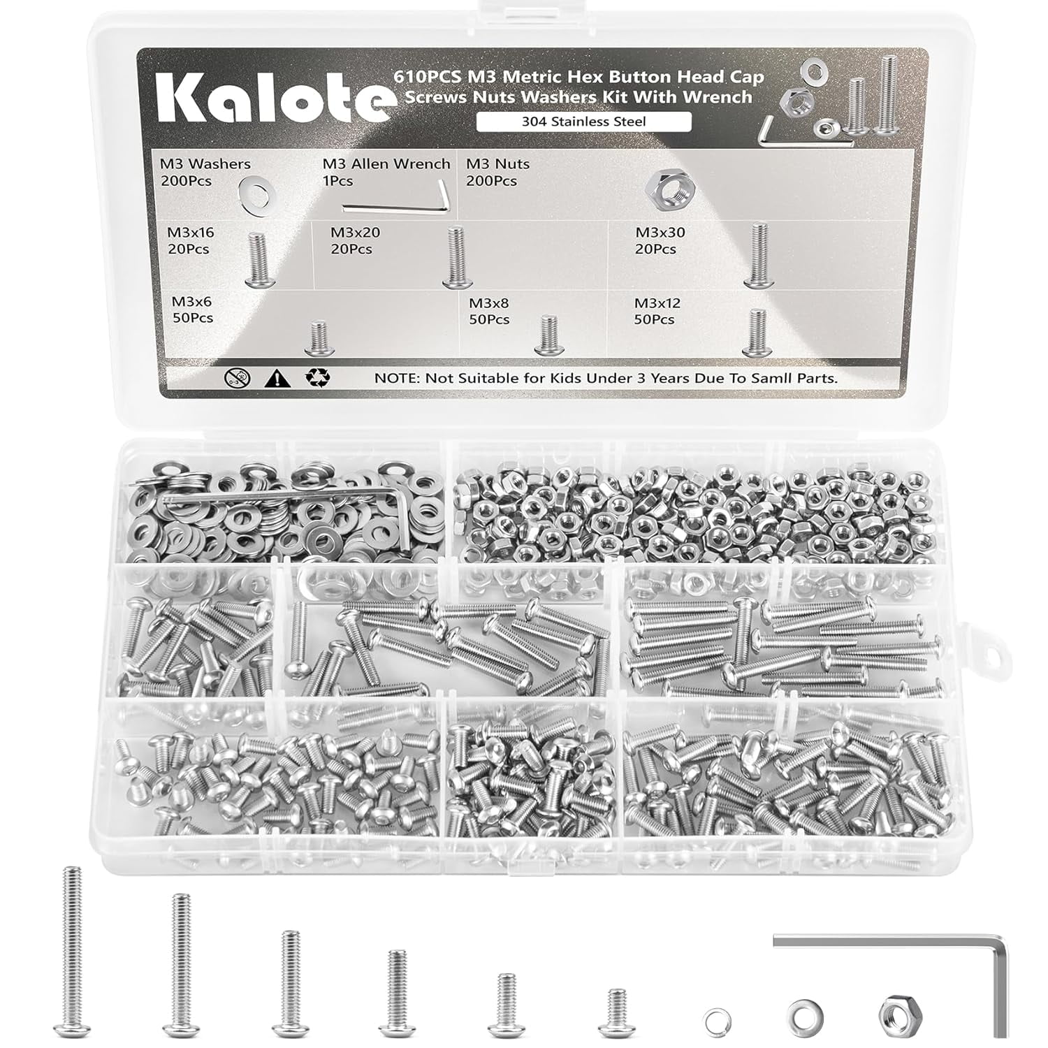 Metric Screws Assortment, 360 Pcs M4 Screw Kit, Suitable for 3D Printer ...