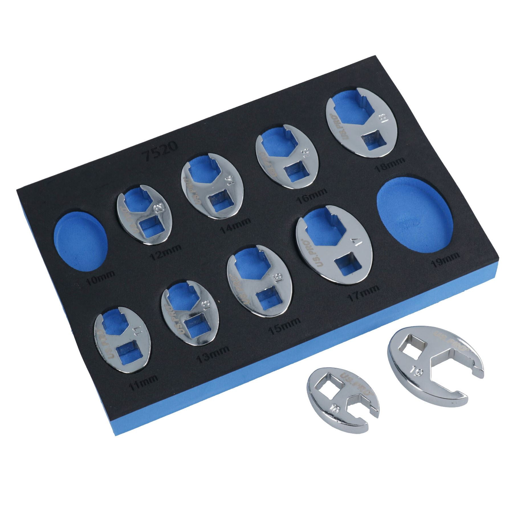 Metric Sized Crowfoot Crowfeet Spanner Wrench Set 10mm – 19mm 10pc Set ...