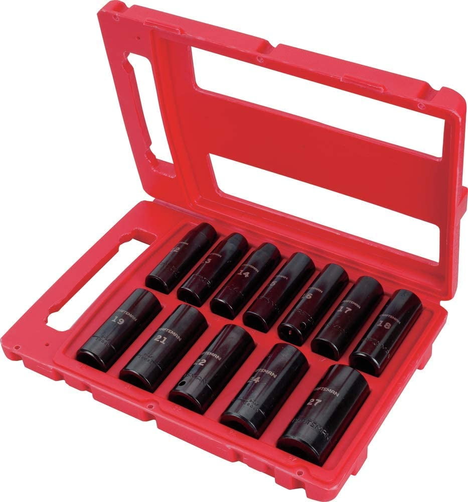 Metric Socket Set, 1/2-Inch Drive, Deep Sockets, 12-Piece with ...