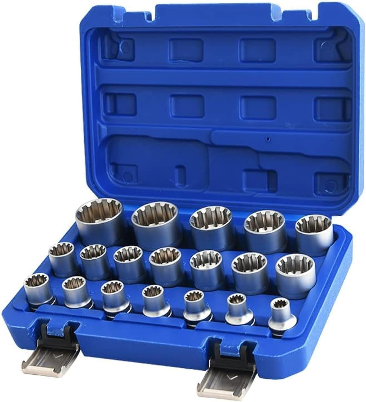 Metric Spline Socket Set 1/2" Drive 8-32mm 19pcs Cr-V High Torque Tools ...