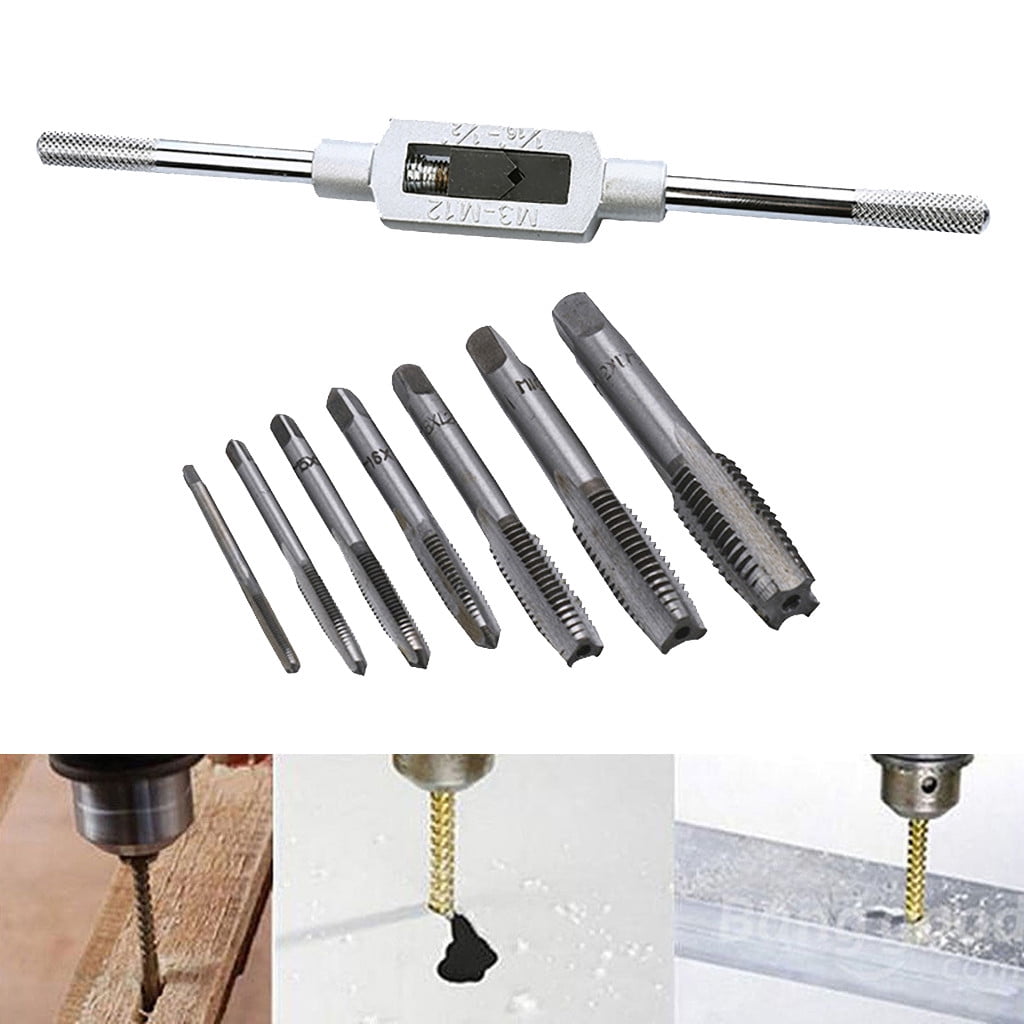 Metric Thread Tap Set with Wrench - High Precision Bearing Steel Hand ...