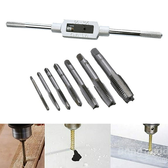 Metric Thread Tap Set with Wrench - High Precision Bearing Steel Hand ...