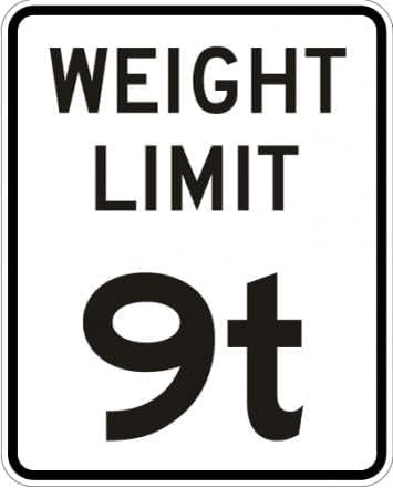 Metric Weight Limit Regulatory Traffic Signs Metal Sign Tin Sign 8x12 ...