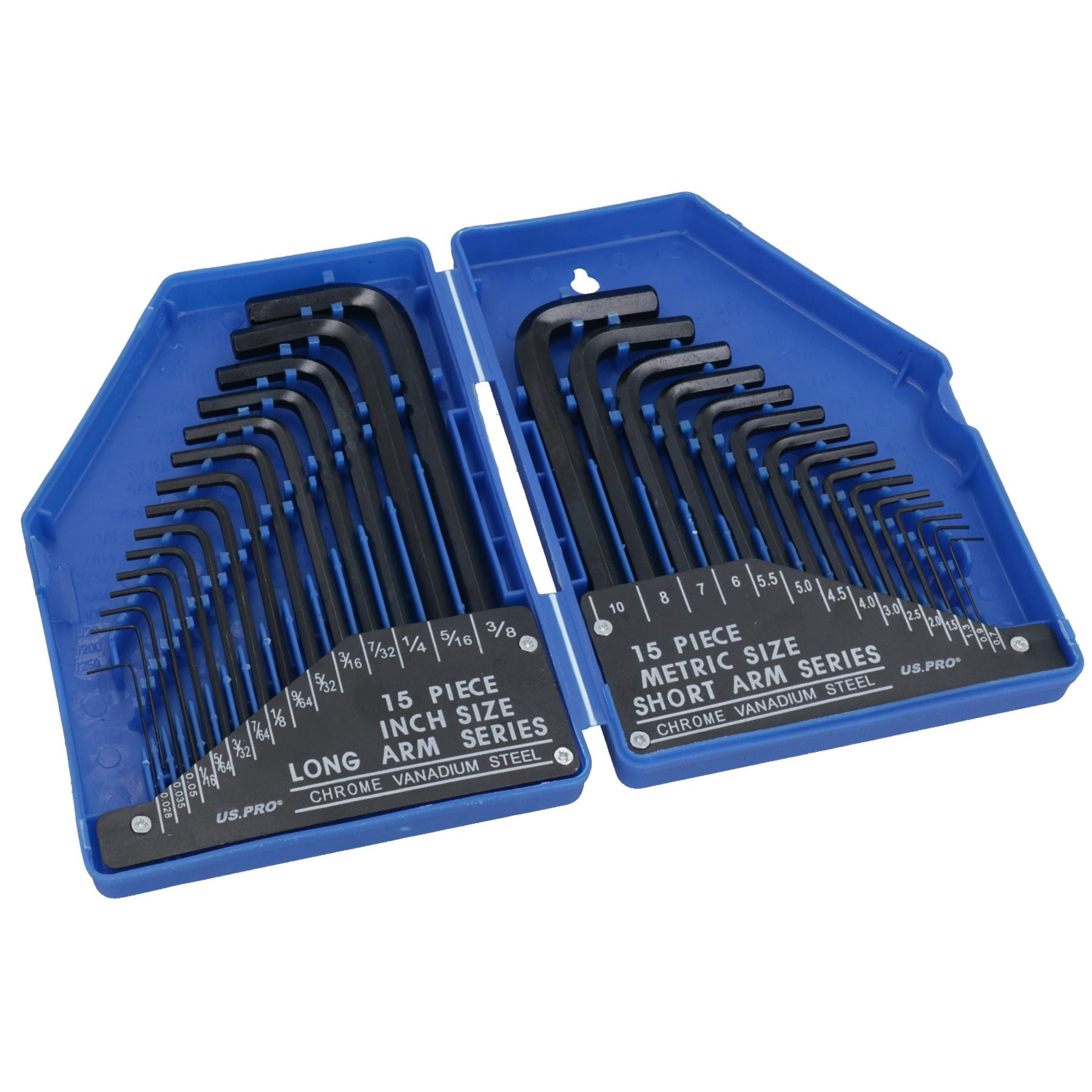 Metric and Imperial SAE AF Allen Hex Keys 0.7mm – 10mm / 0.028in – 3/8in 30pc - Walmart.com