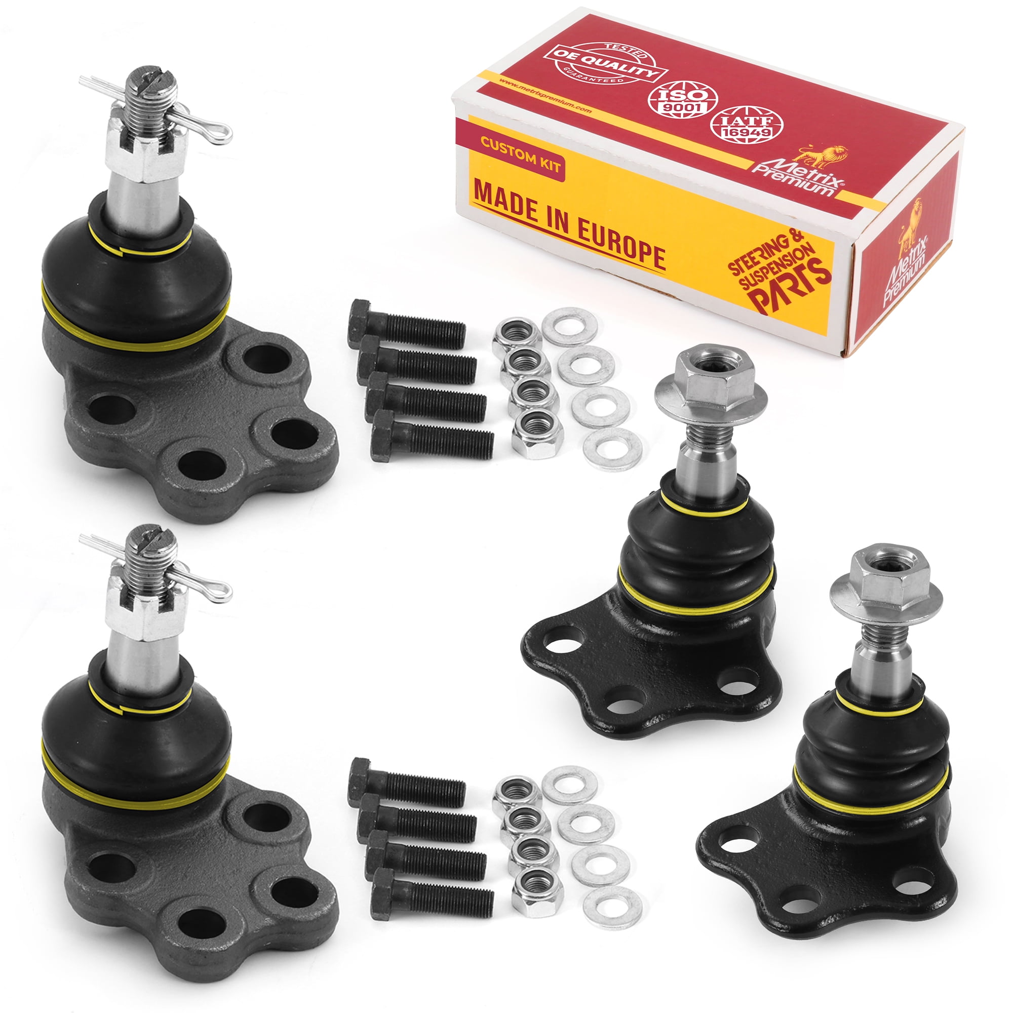Metrix Premium Chassis Parts - 4 PC Front Upper & Front Lower Ball ...