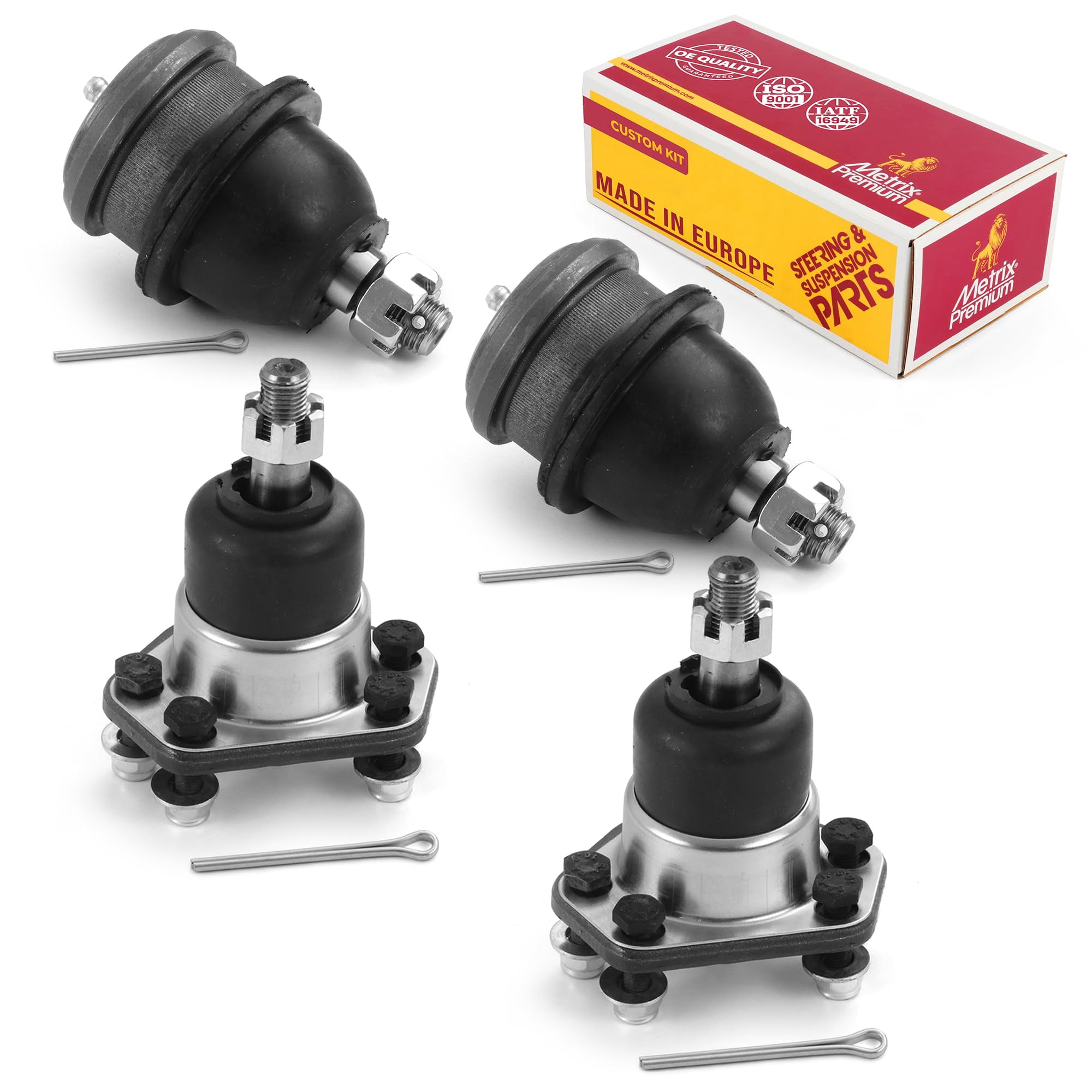 Metrix Premium Chassis Parts - 4 PC Front Upper & Front Lower Ball ...