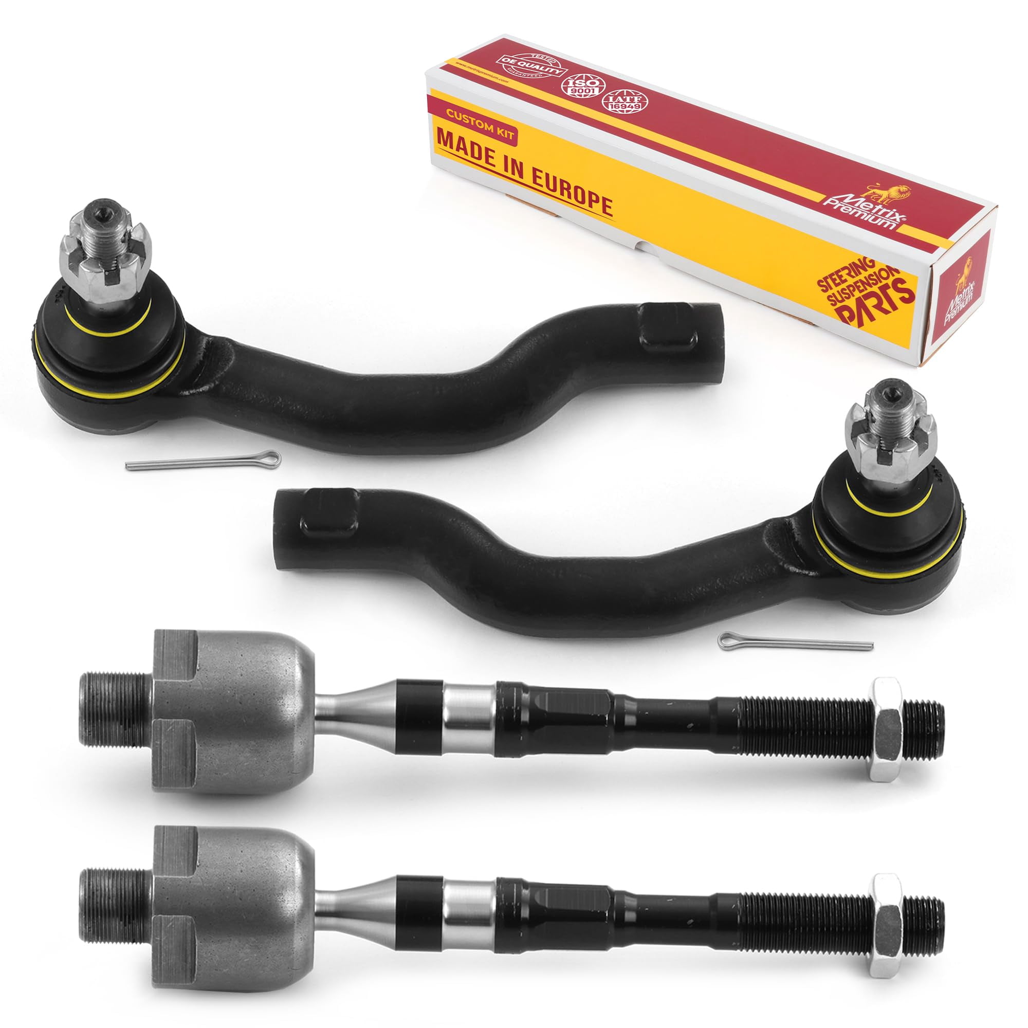 Metrix Premium Chassis Parts - 4 PC Inner & Outer Tie Rod End Kit Fits ...