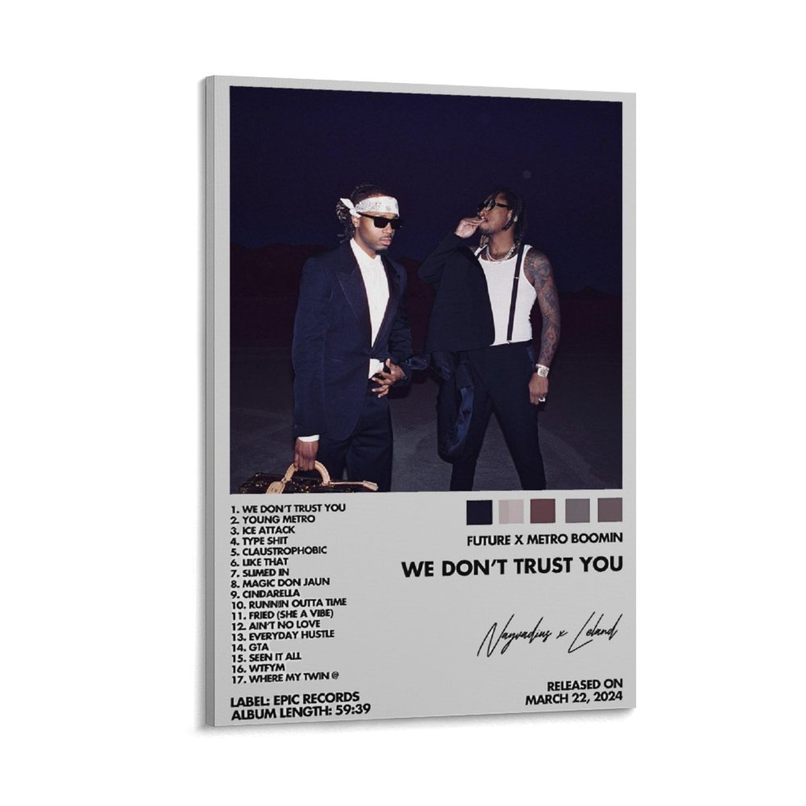 Metro Boomin & Future Poster Music Poster We Don't Trust You Album ...