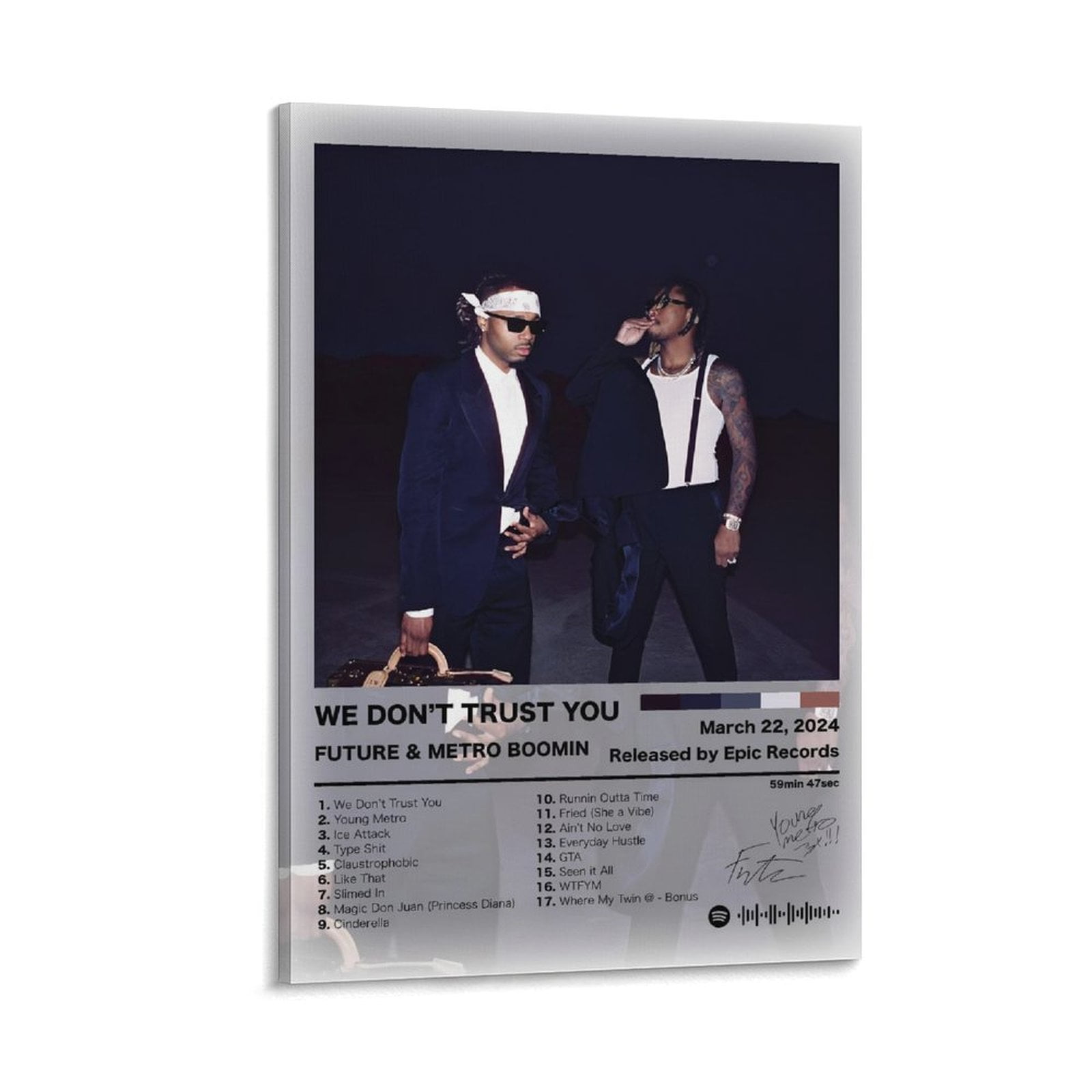 Metro Boomin & Future Poster Music Poster We Don't Trust You Album ...
