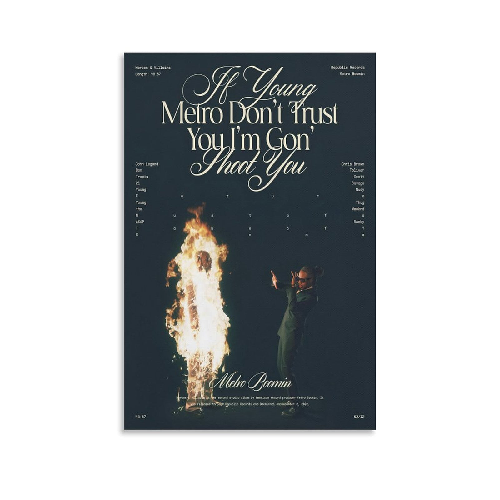 Metro Boomin & Future Poster Music Poster We Don't Trust You Album ...