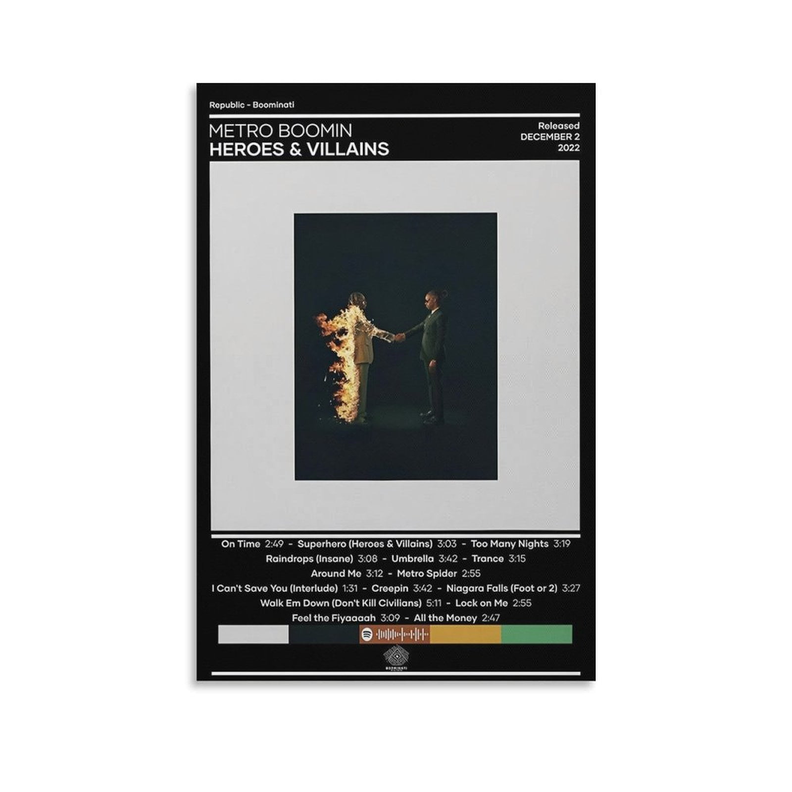 Metro Boomin Heroes & Villains Album Poster 5 Painting On Canvas Wall ...