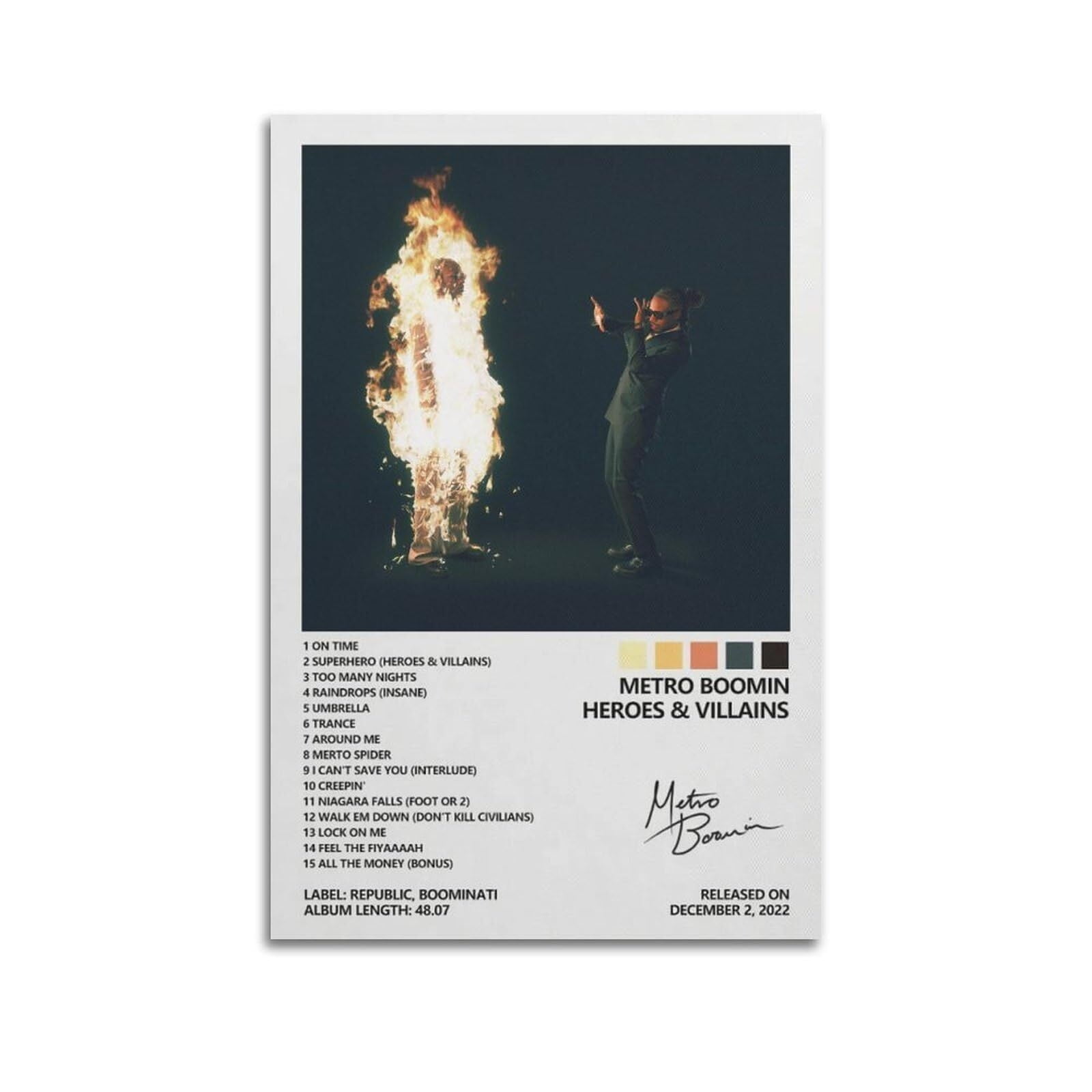 Metro Boomin Poster Heroes and Villains Album Cover Poster Poster ...