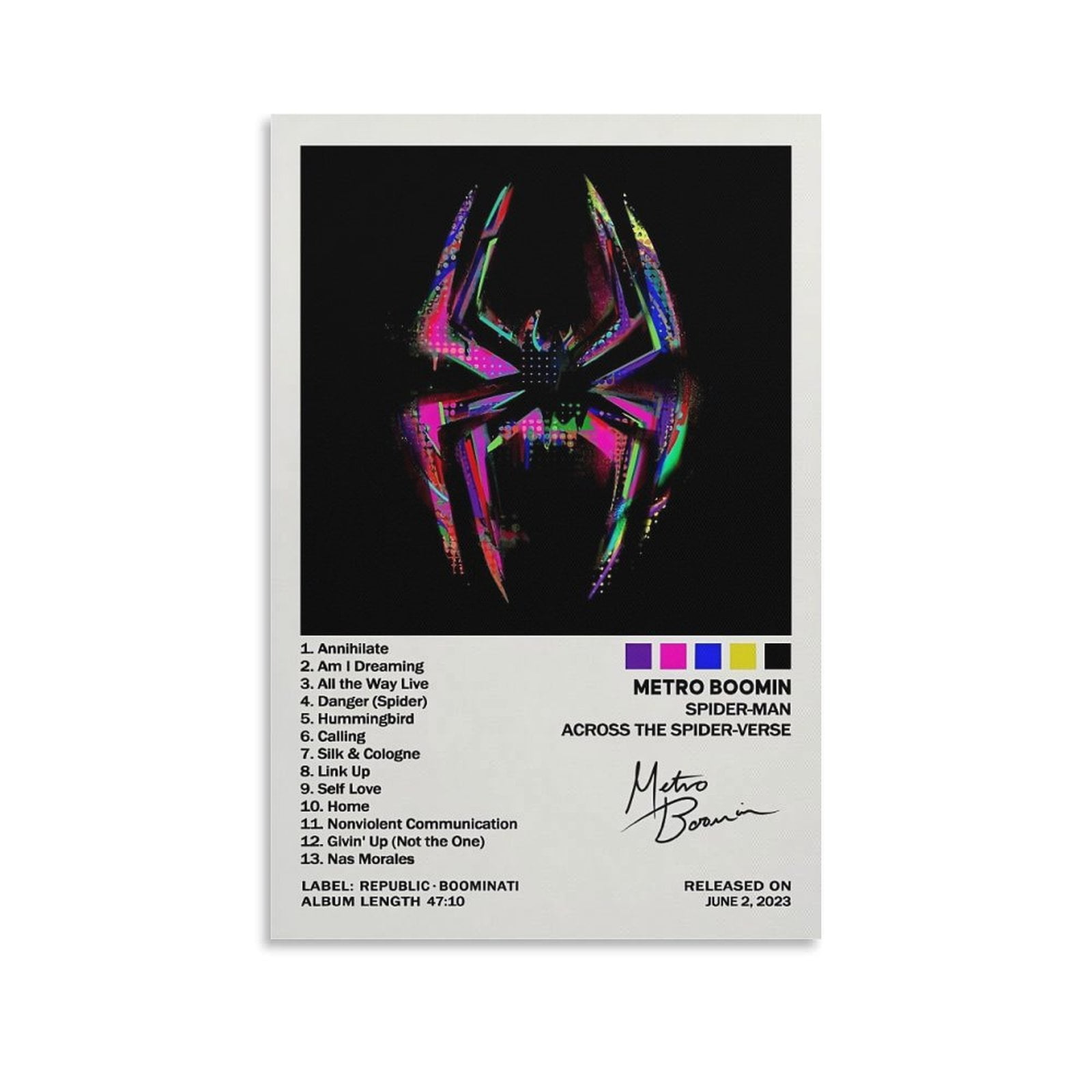 Metro Boomin Spider-Man Across The Spider-Verse Poster Canvas Poster ...