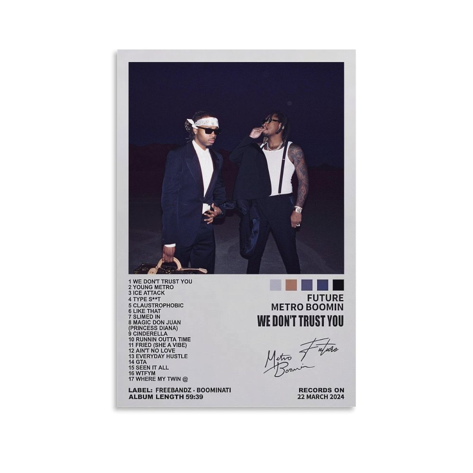 Metro Boomin We Don't Trust You Album Cover Poster Artworks Canvas ...