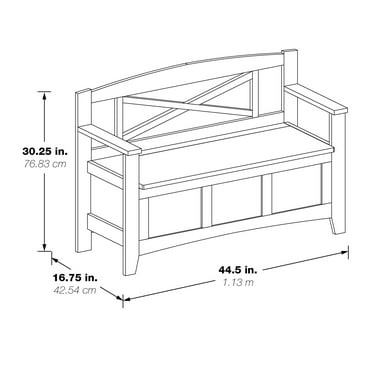 HBCY Creations Farmhouse Entryway Bench, Rustic Oak - Walmart.com