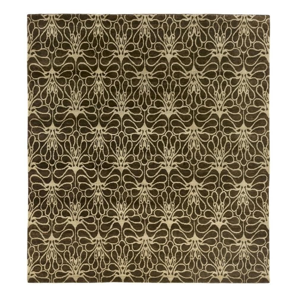 Metro Hand-Knotted New Zealand Wool Brown/Ivory 8'x10' Area Rug ...