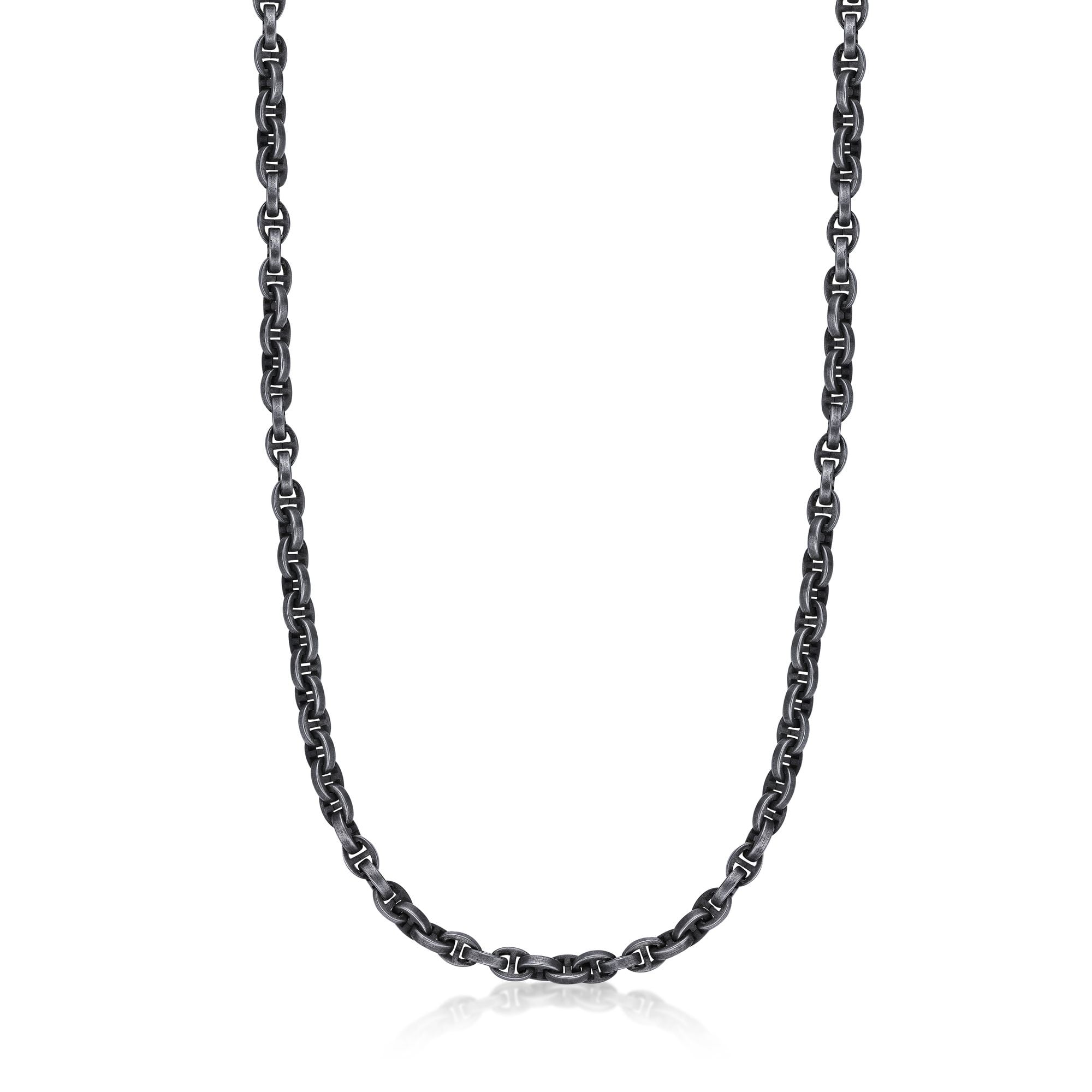 Metro Jewelry Antique Black Finish Stainless Steel 6 MM Link Chain - 24 ...