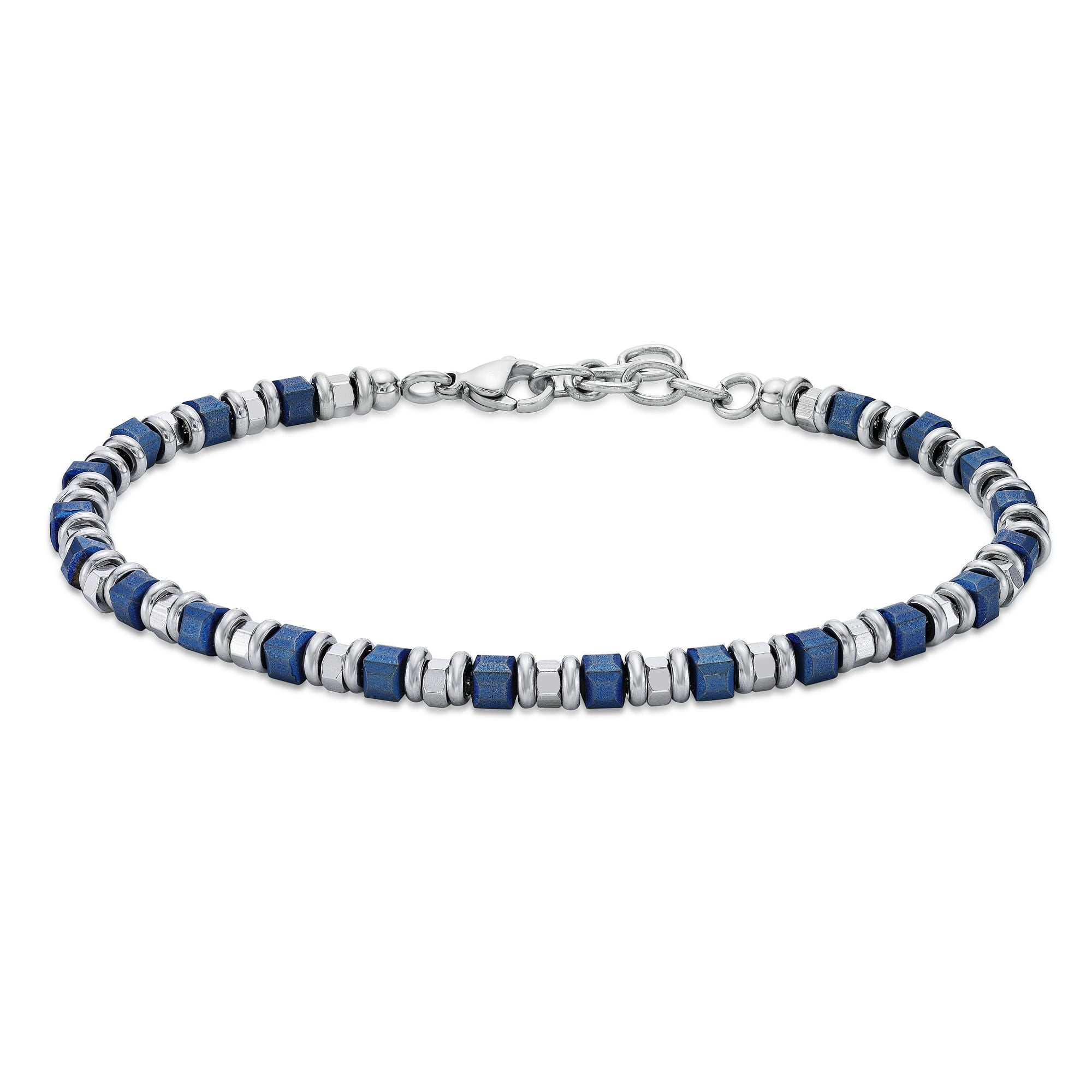Metro Jewelry Blue Ion Plated Stainless Steel Adjustable Bead Chain ...
