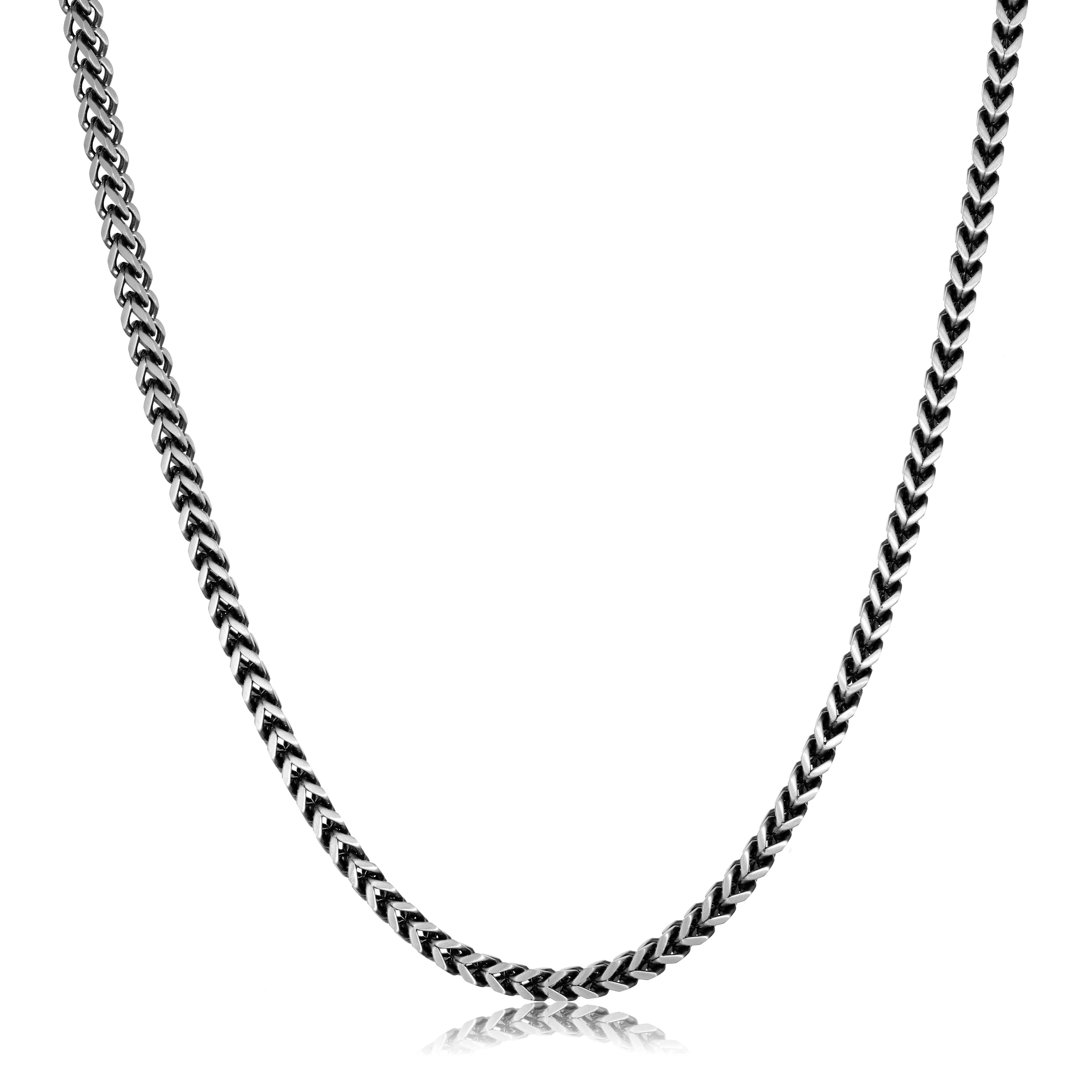 Metro Jewelry Foxtail Chain Necklace for Men in Stainless Steel with ...