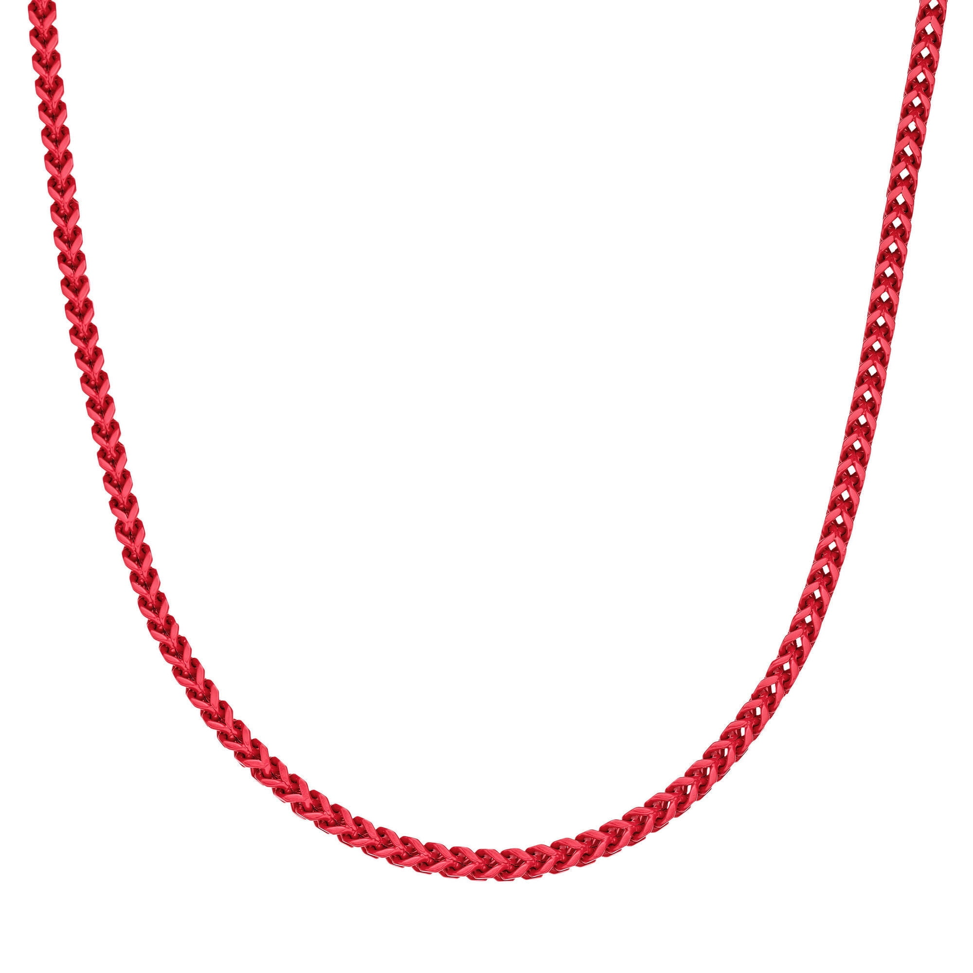 Metro Jewelry Stainless Steel Red Acrylic Necklace for Men 24 Inches ...