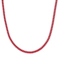 Metro Jewelry Stainless Steel Red Acrylic Necklace for Men 24 Inches ...