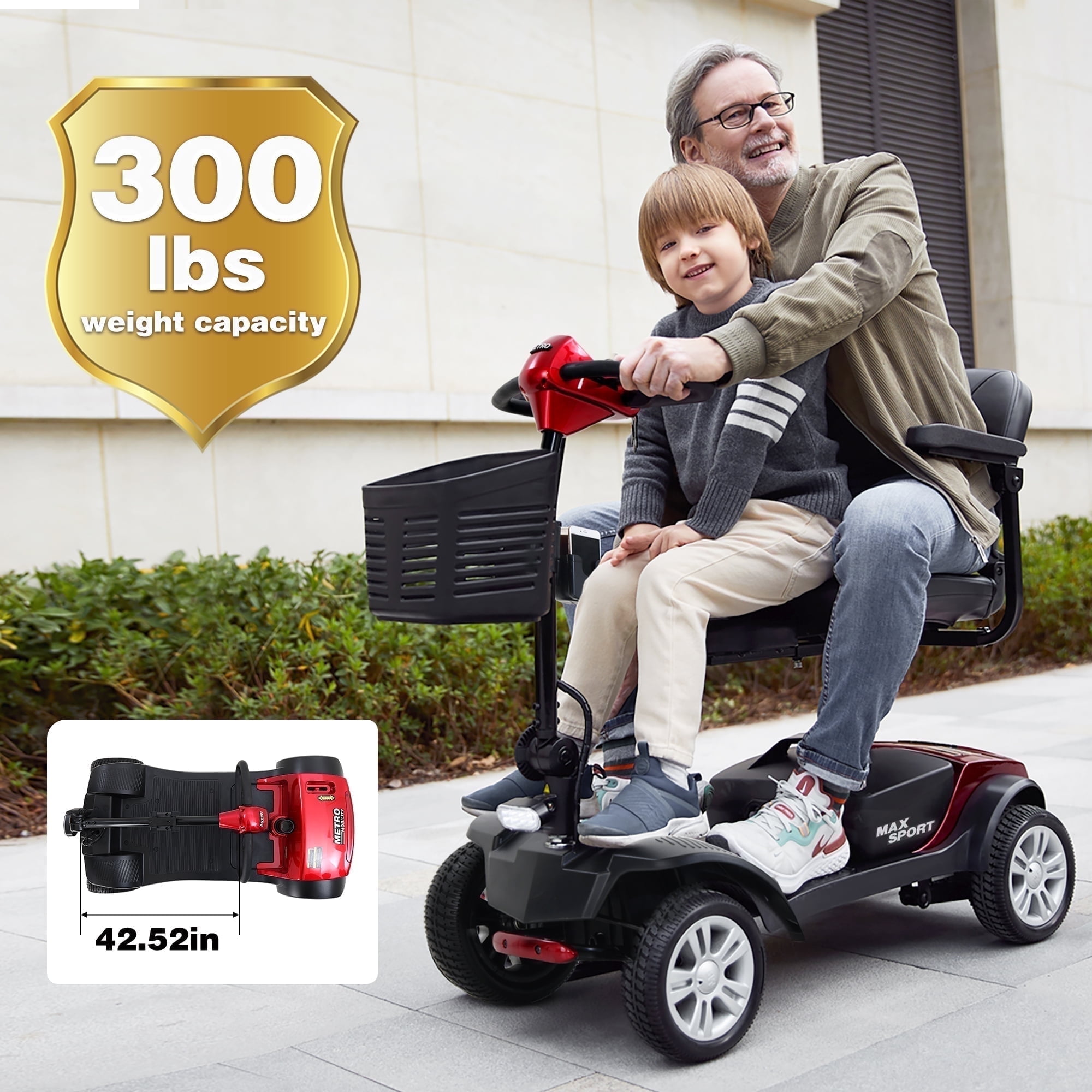 Metro Foldable Electric Lightweight Mobility Scooter for Adults ...