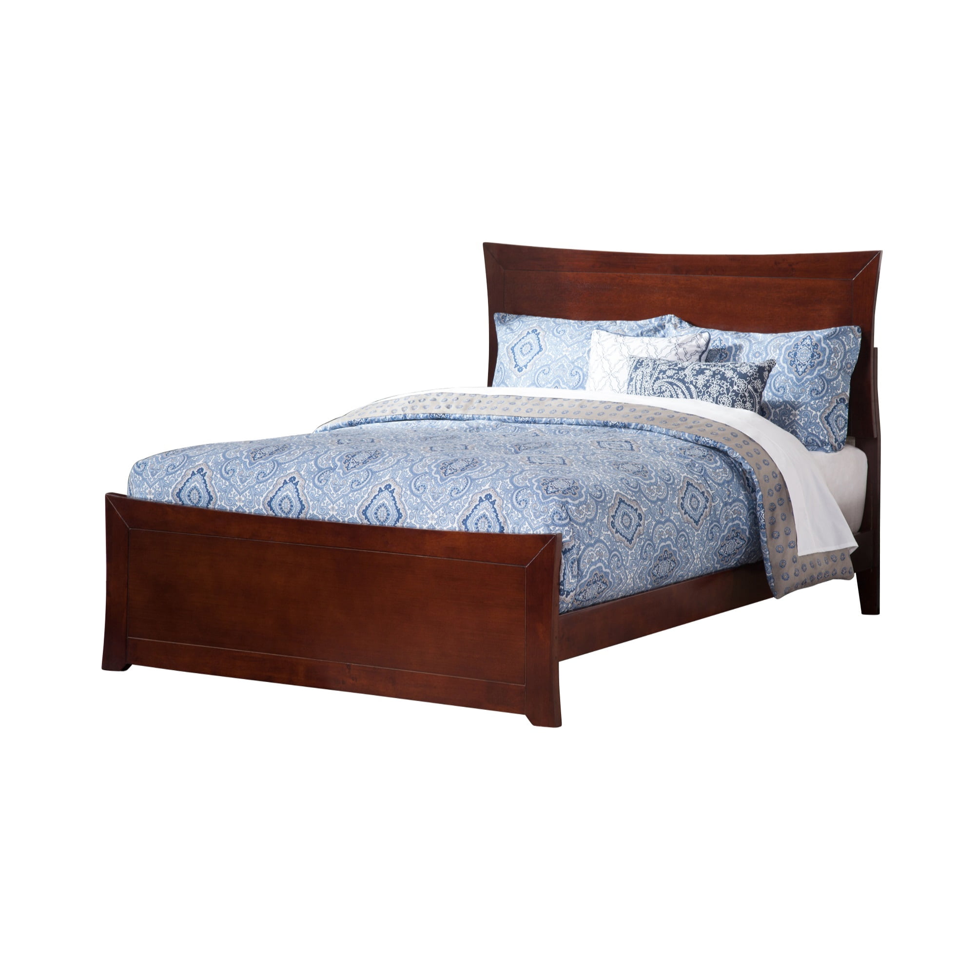 Metro Queen Low Profile Platform Bed with Matching Footboard in Walnut ...