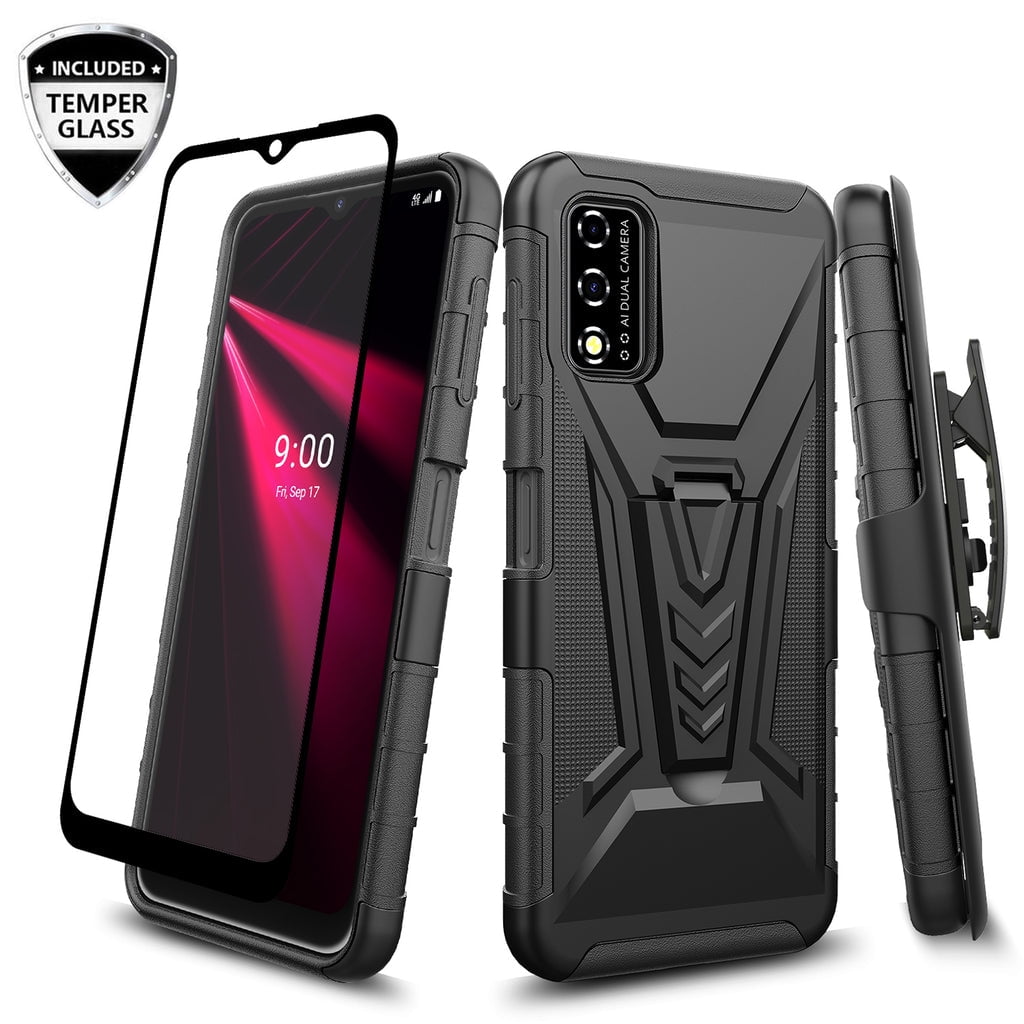 Metro T-Mobile REVVL V Belt Clip Holster Kickstand Shock Proof Phone ...