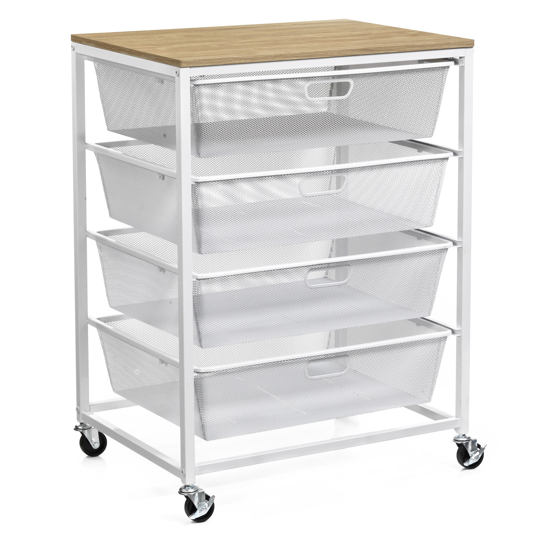Metro White 4 Drawer Rolling Cart by Simply Tidy - Mobile Storage ...