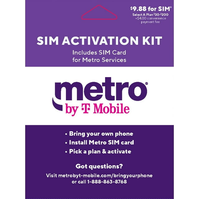 Metro by T-Mobile Bring Your Own Sim Device SIM Kit - Walmart.com