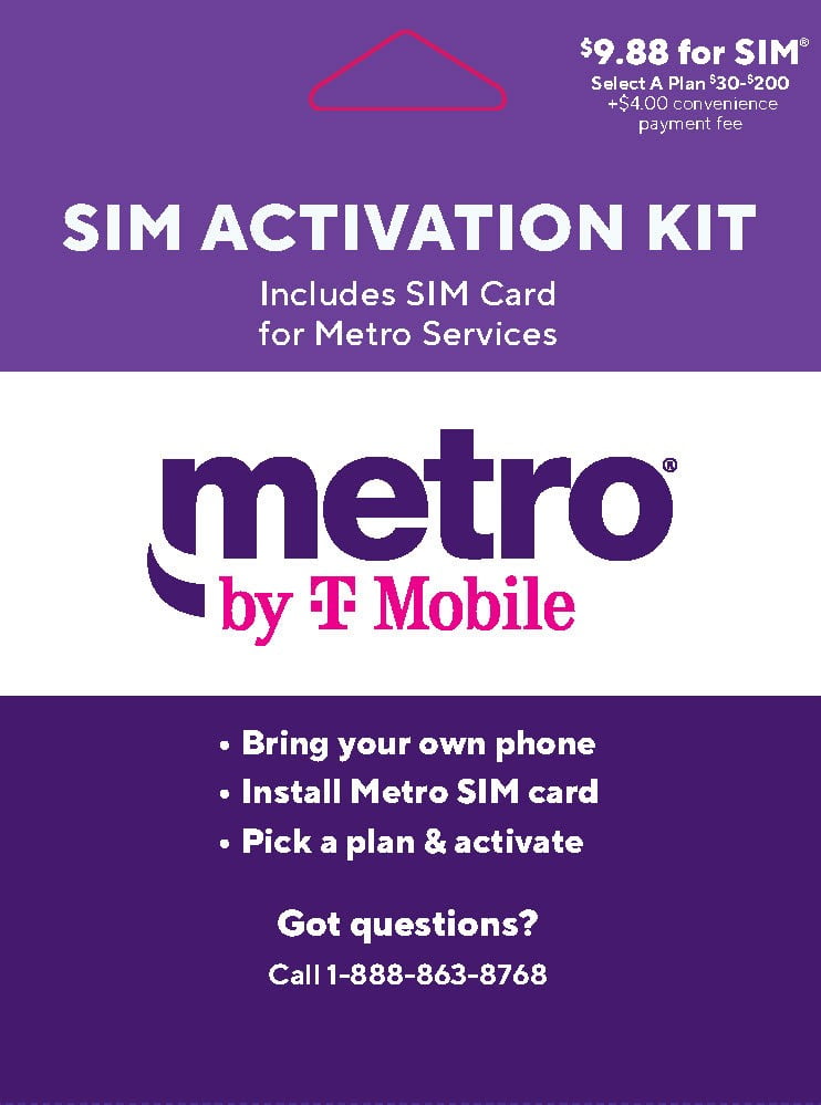 Metro by T-Mobile Bring Your Own Sim Device SIM Kit - Walmart.com