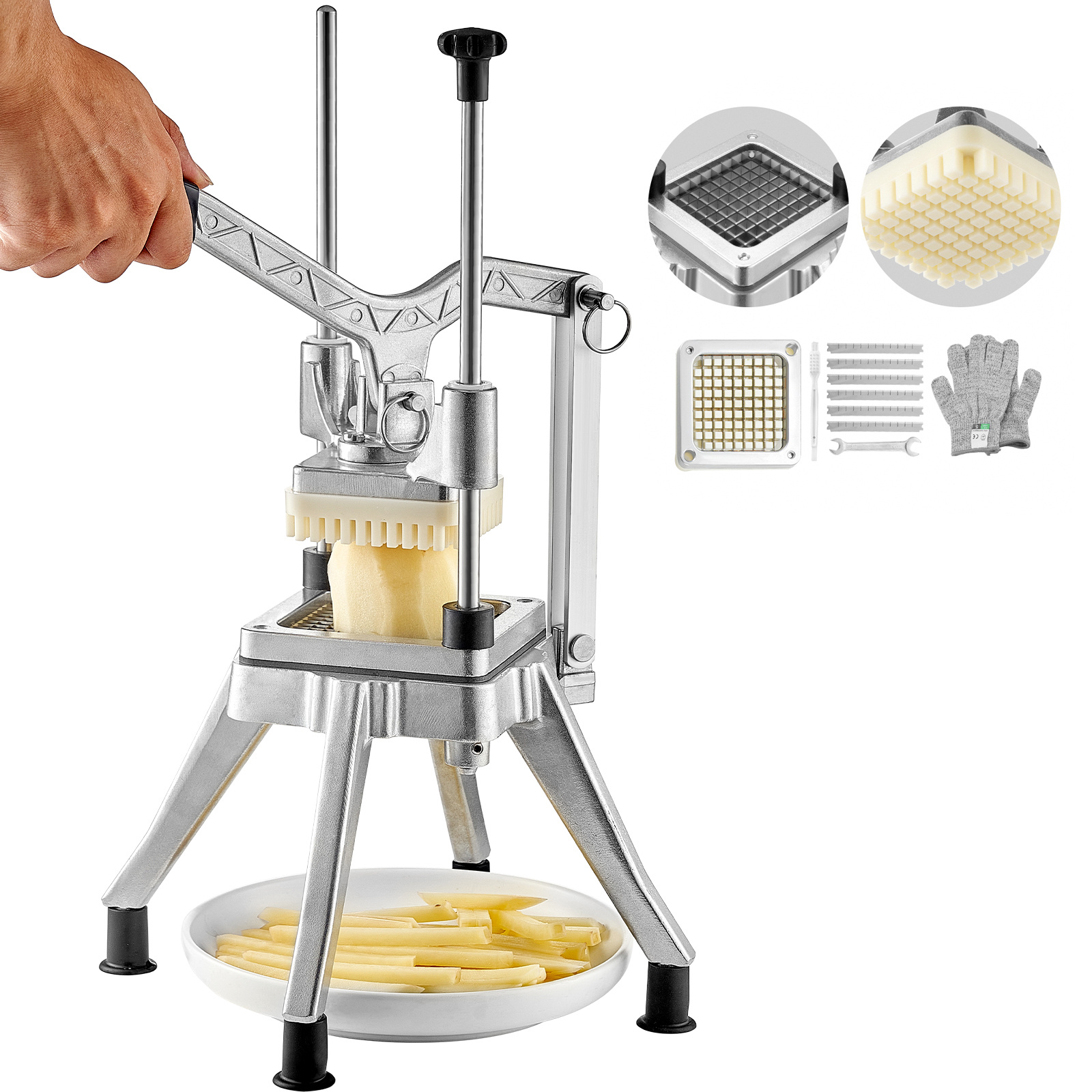 MetroTek Commercial Vegetable Fruit Chopper, 1/2" Stainless Steel Blade ...