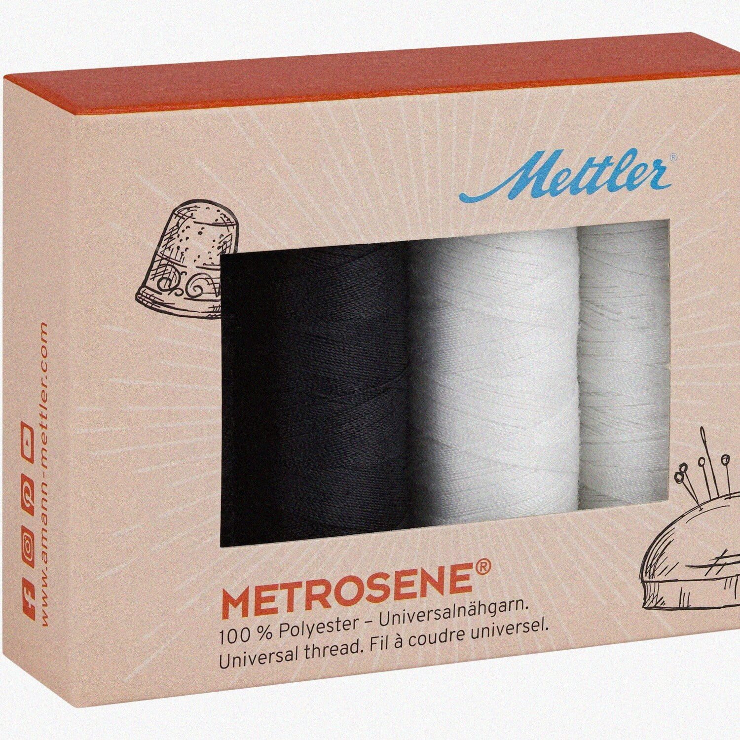 MetroTwist Duo: Black & White Thread Spool Set - Walmart.com