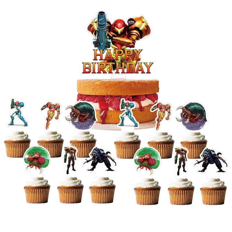 Metroid Dread Cake Topper Cupcake Set Party Supplies Decoration ...