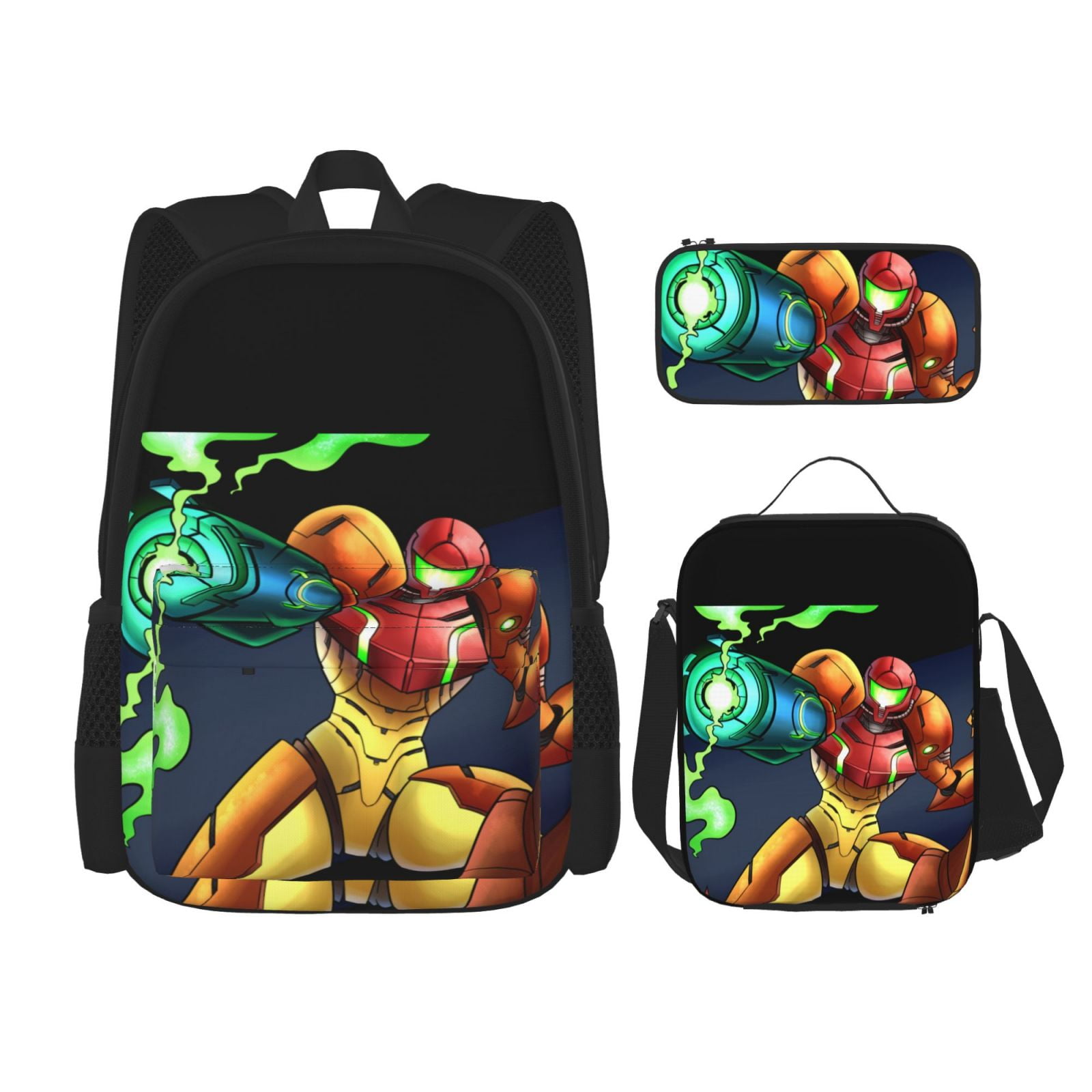 Metroid Samus Aran Fashion Backpack Daypack for Work Anime Bag Notebook ...